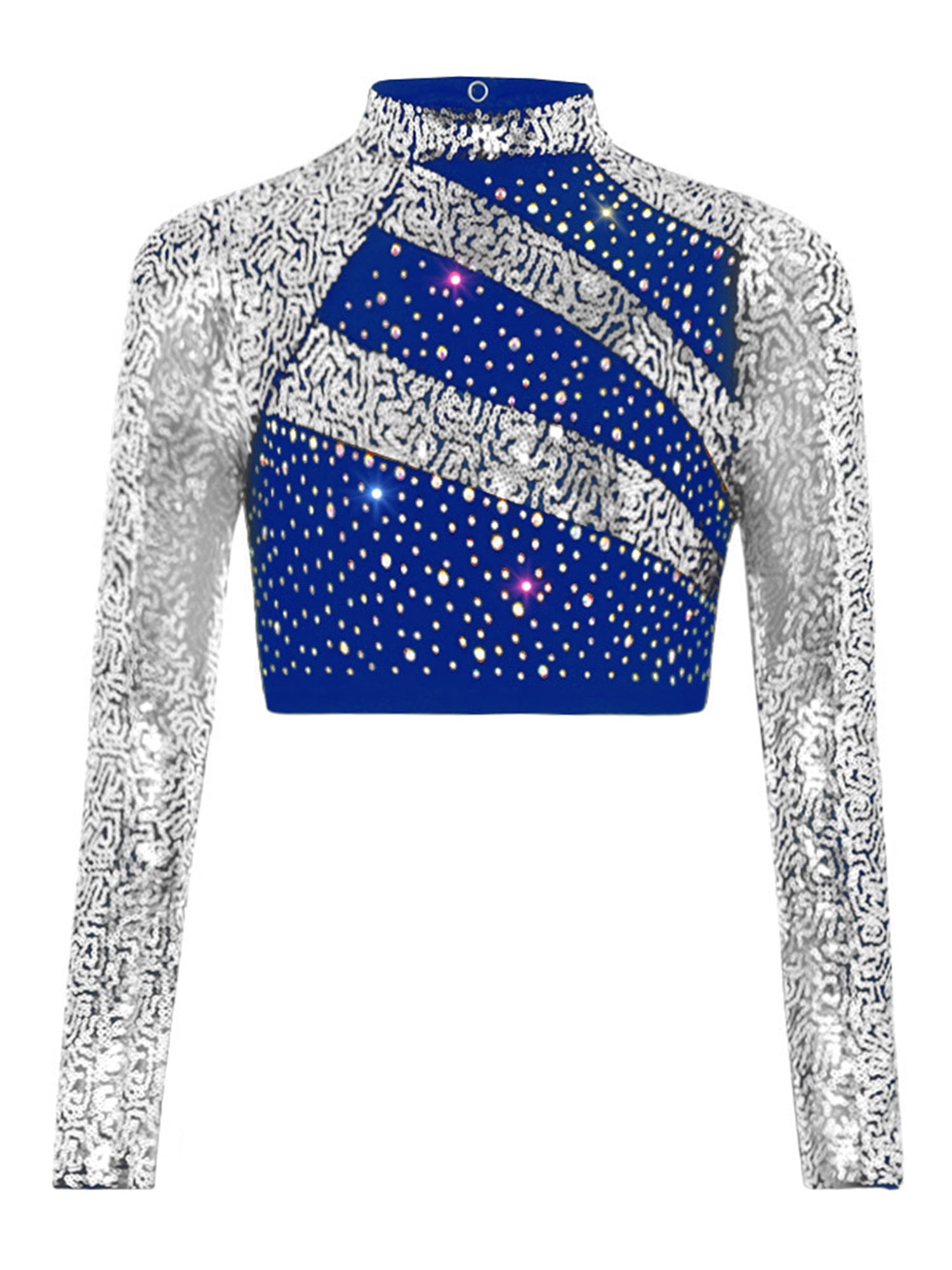 TSSOE Kids Girls Cheerleading Dance Crop Tops Shiny Rhinestone Color ...
