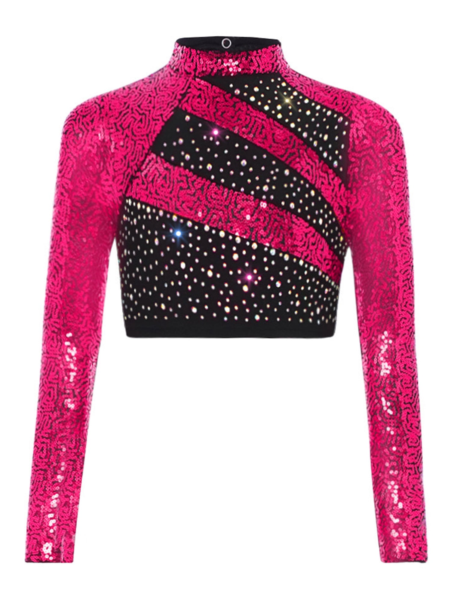 TSSOE Kids Girls Cheerleading Dance Crop Tops Shiny Rhinestone Color ...