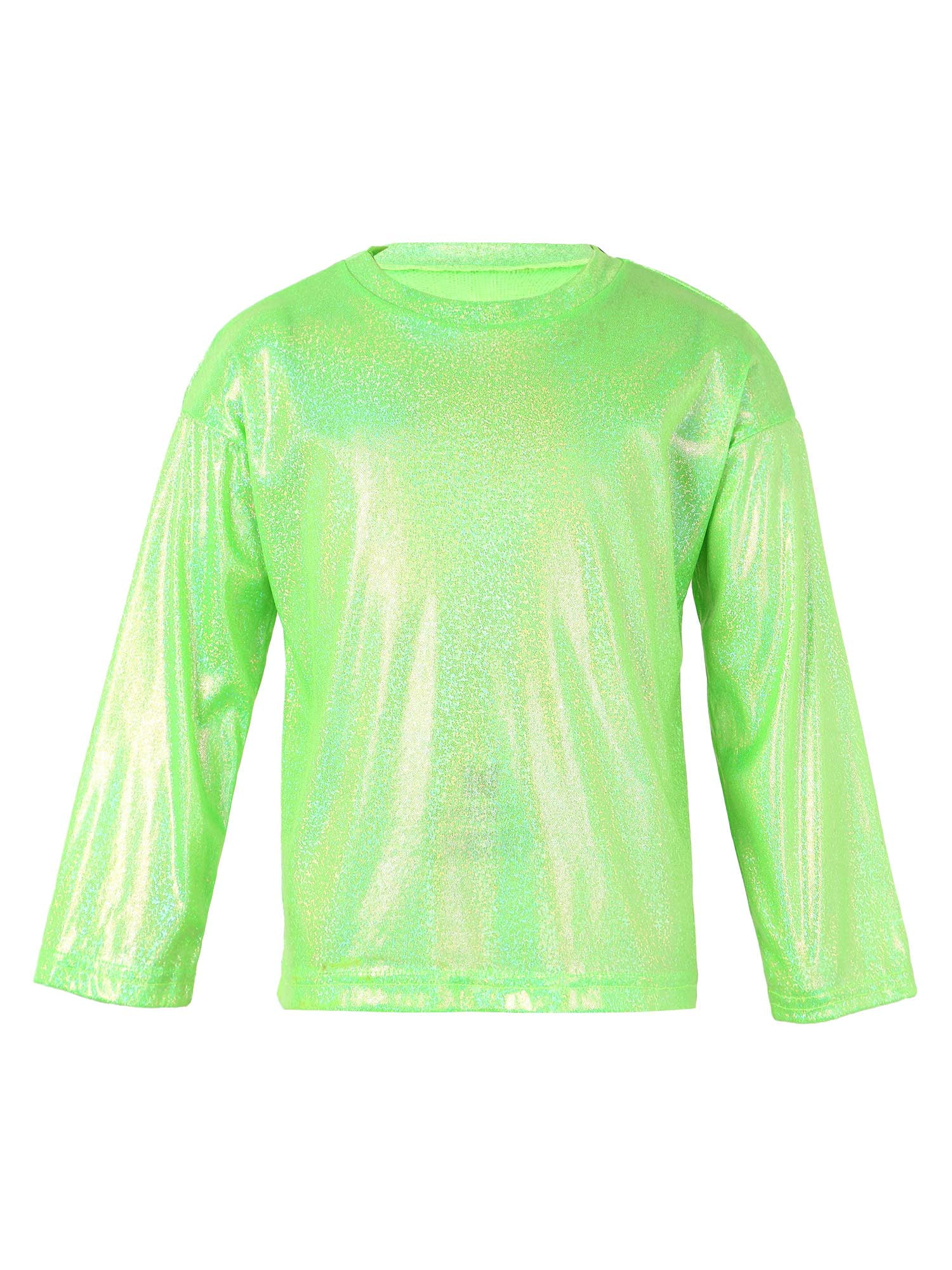 TSSOE Kids Girls Glitter Shiny Metallic Long Sleeve Dance Jazz Hip Hop ...