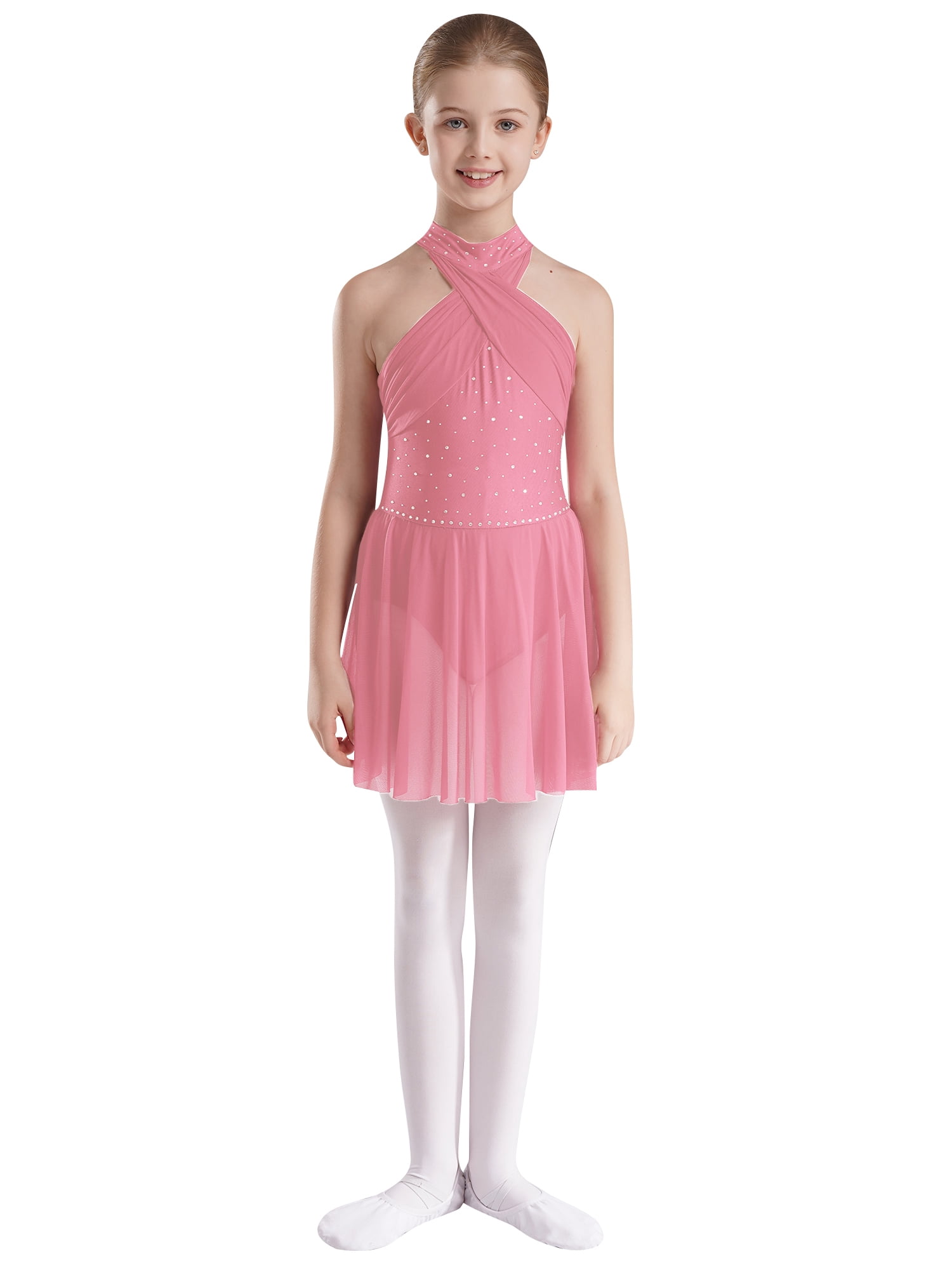 TSSOE Kids Girls Lyrical Modern Dance Dress Sleeveless Backless Leotard ...