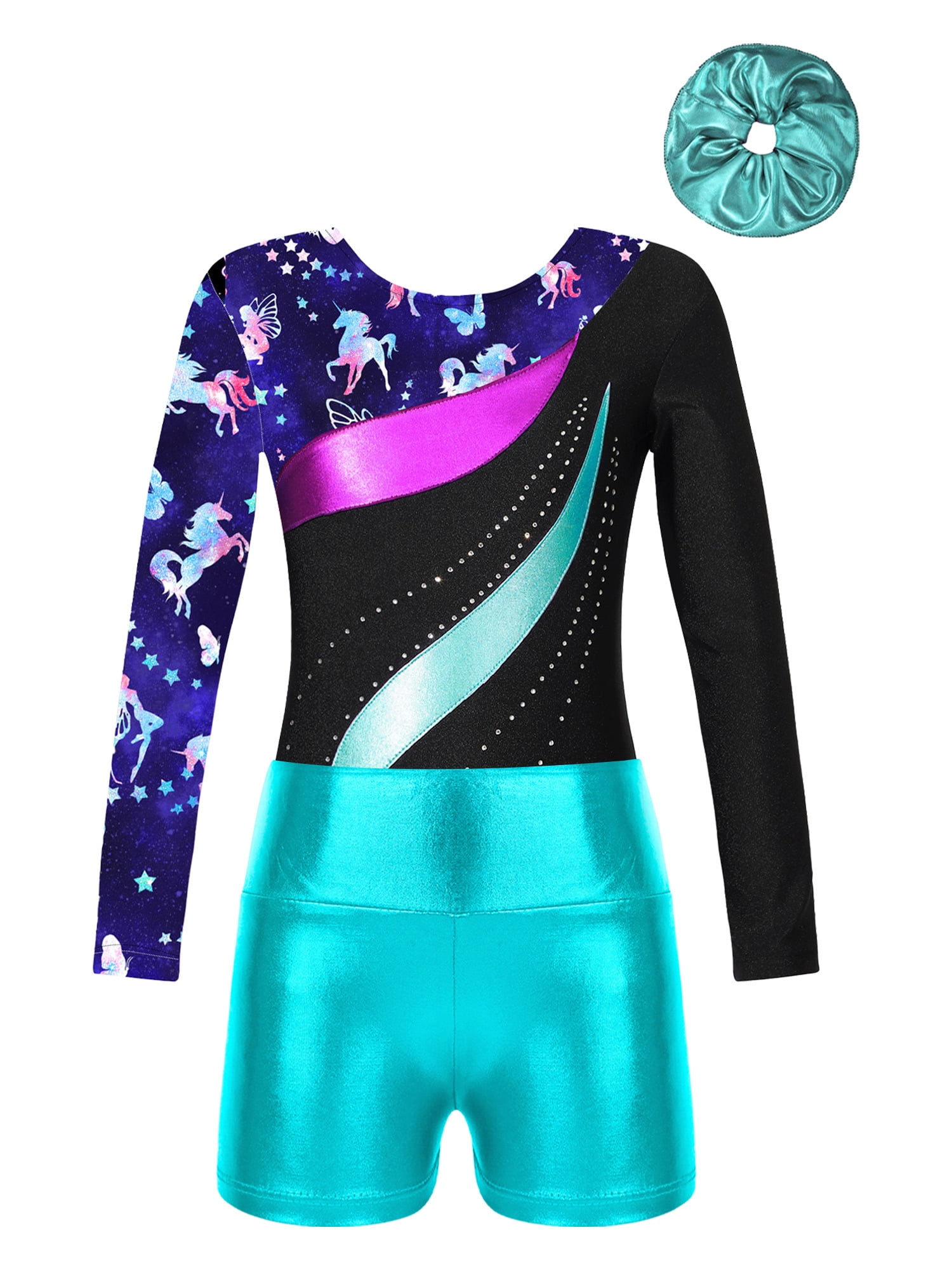 TSSOE Kids Girls Printed Gymnastic Leotard Ballet Dance Unitard ...