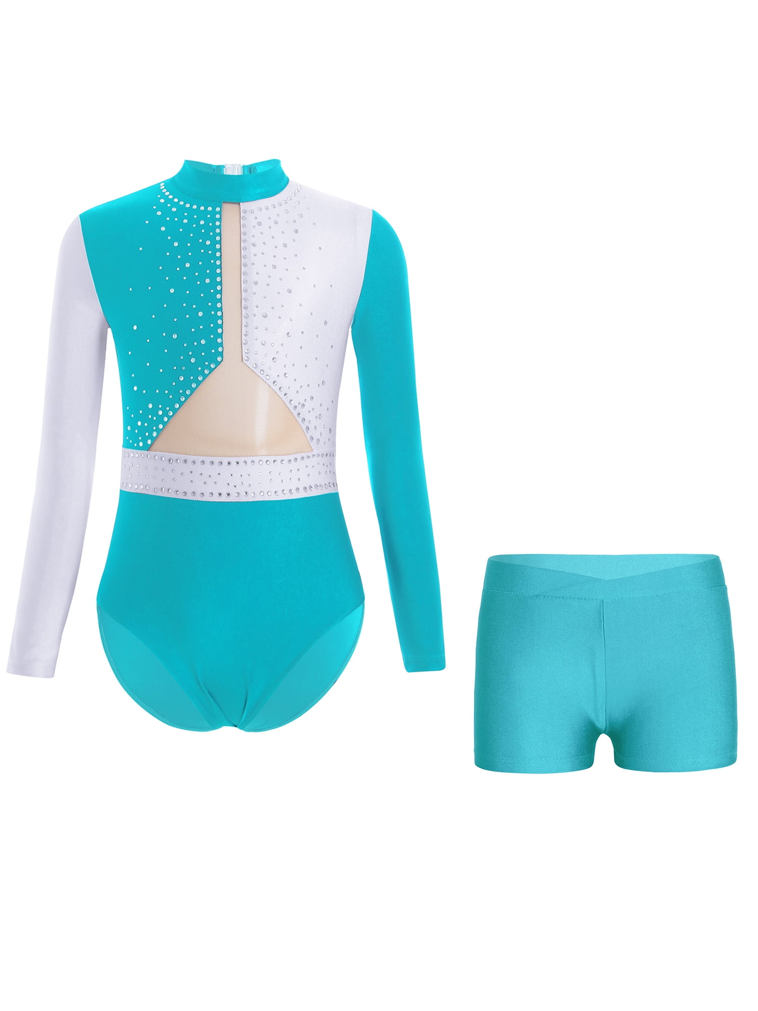 TSSOE Kids Girls Rhythmic Gymnastics Ballet Unitards Long Sleeve Figure ...