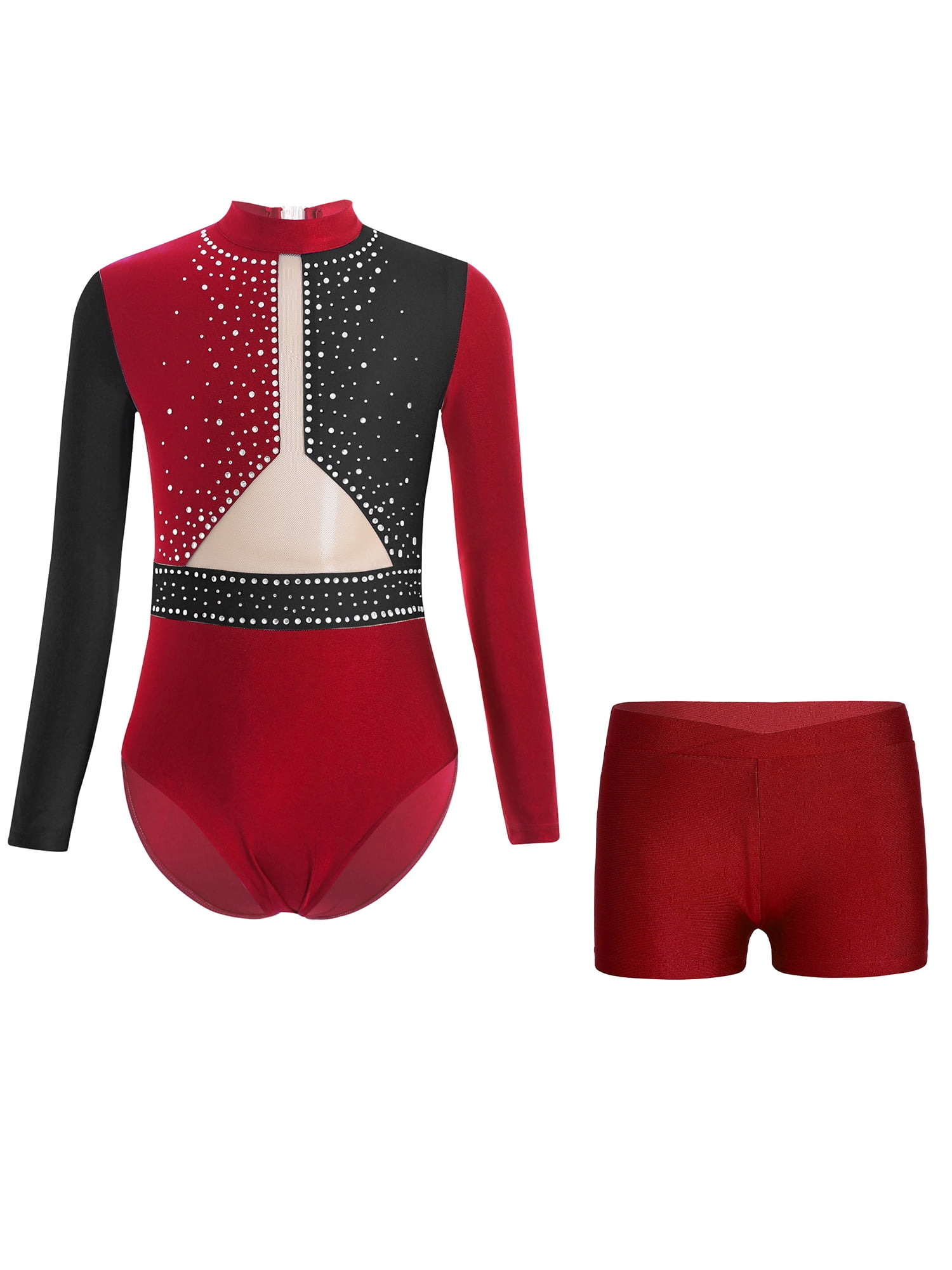 TSSOE Kids Girls Rhythmic Gymnastics Ballet Unitards Long Sleeve Figure ...