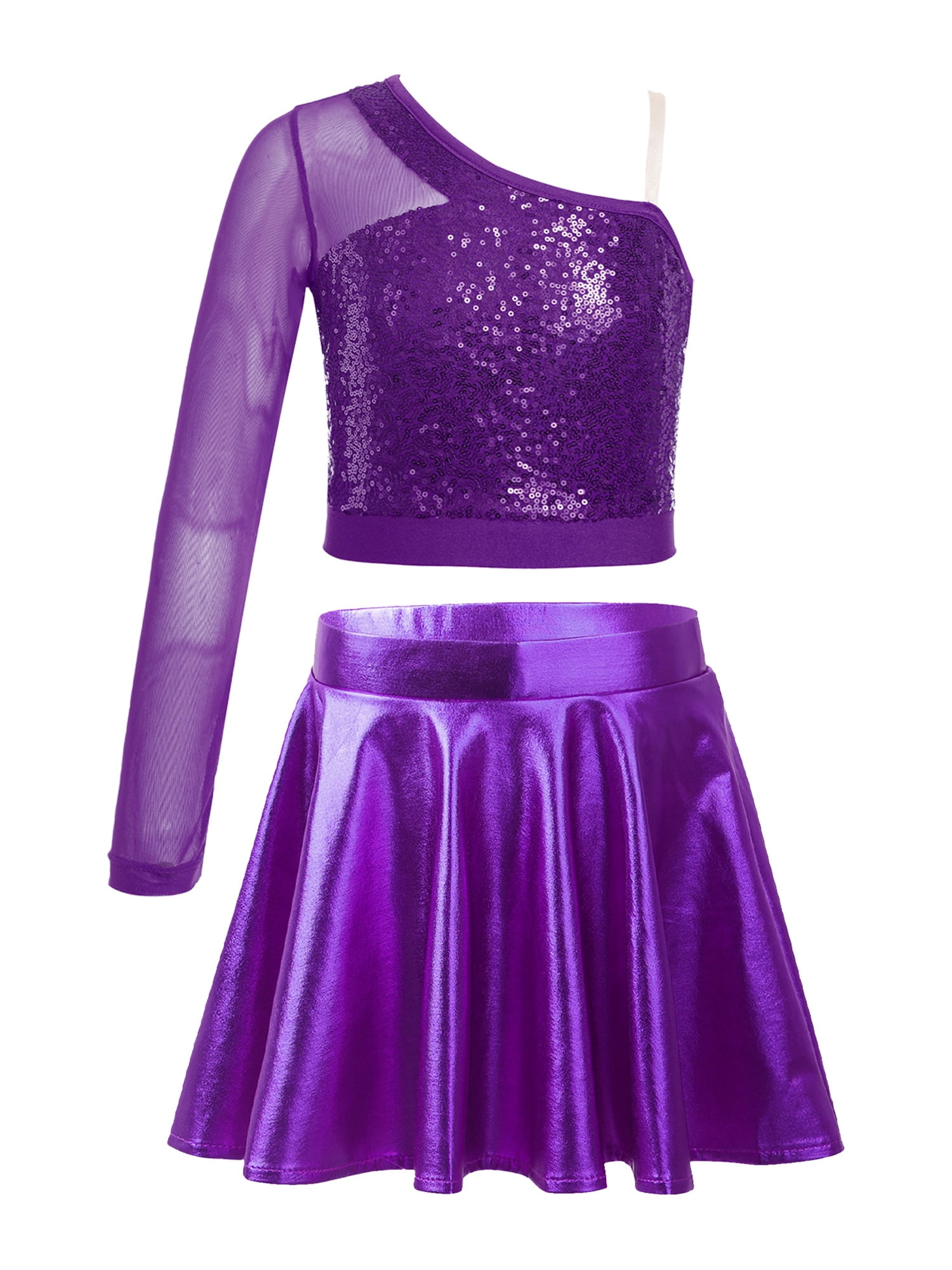 TSSOE Kids Girls Sequins Jazz Cheer Dance Performance Outfits ...
