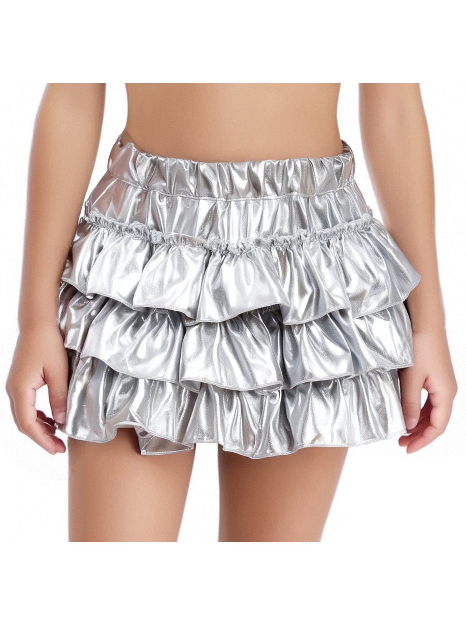 TSSOE Kids Girls Sparkle Metallic Tiered Ruffle Latin Jazz Hip Hop ...