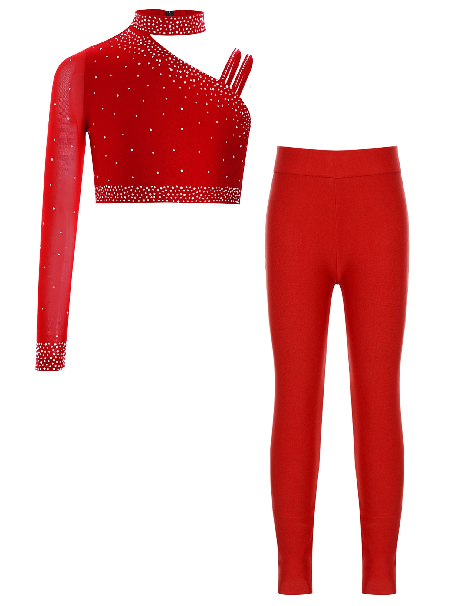 TSSOE Kids Girls Sparkly Rhinestone Jazz Latin Hip Hop Ballet Dance ...