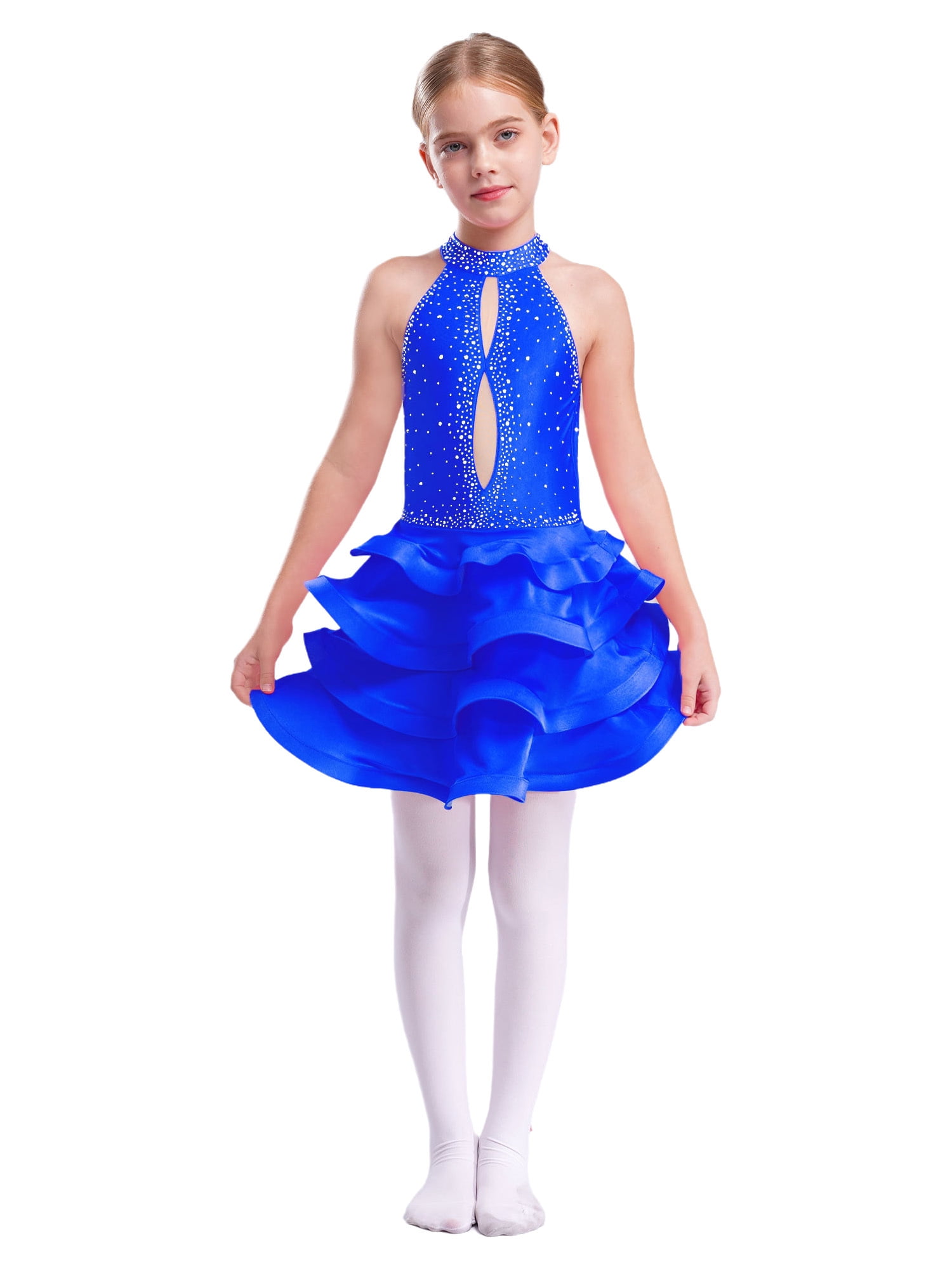 TSSOE Latin Dance Dress for Girls Ballroom Samba Rumba Dance Wear ...