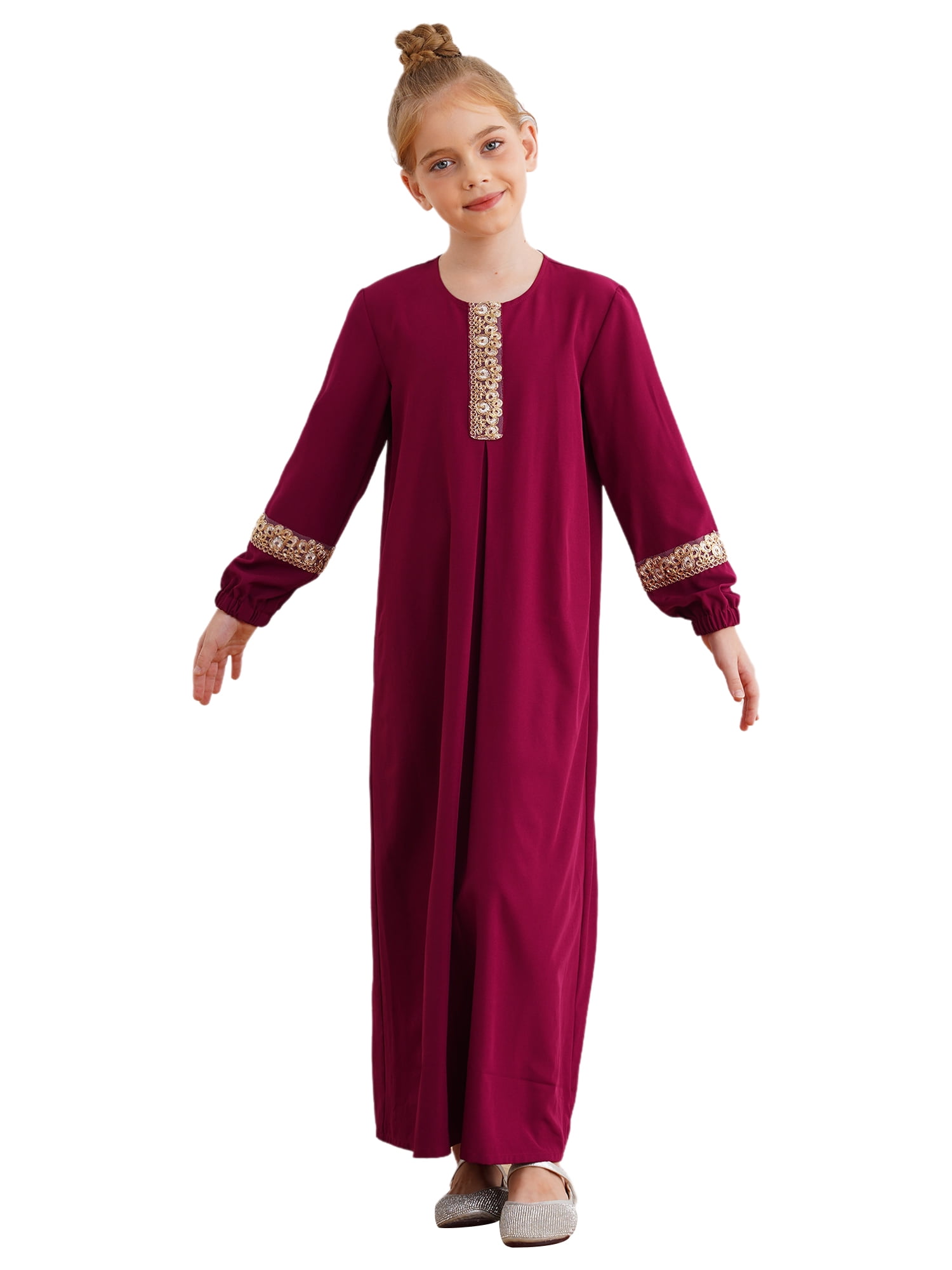 TSSOE Long Sleeve Muslim Abaya for Girls Liturgical Worship Costume ...