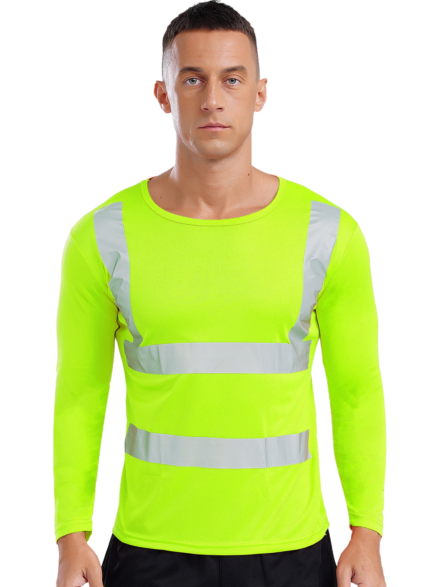 TSSOE Mens High Visibility Safety Shirts Long Sleeve Hi Vis Reflective ...