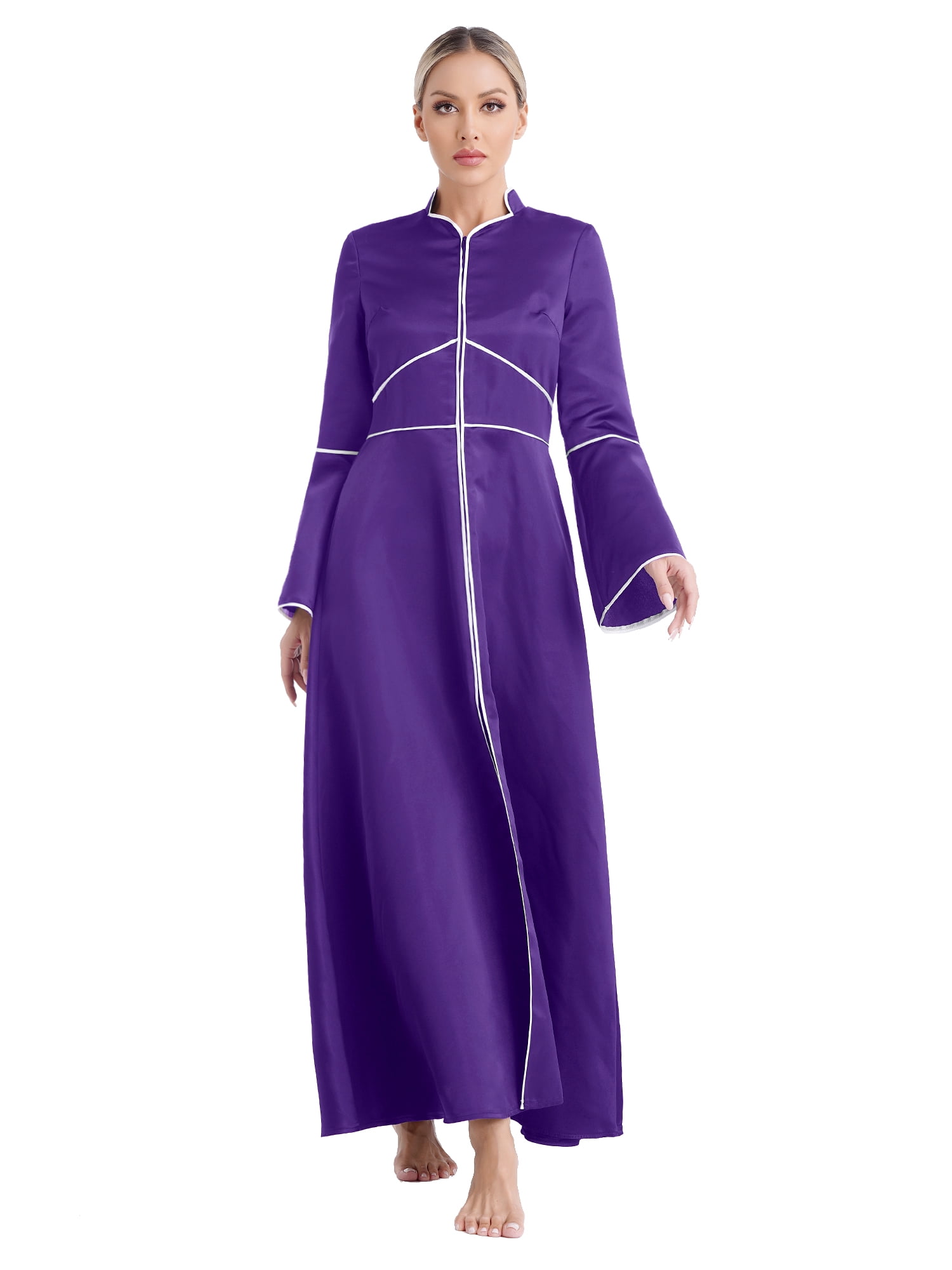 TSSOE Women's Pastor Pulpit Robes Flared Sleeves Church Clergy Maxi ...