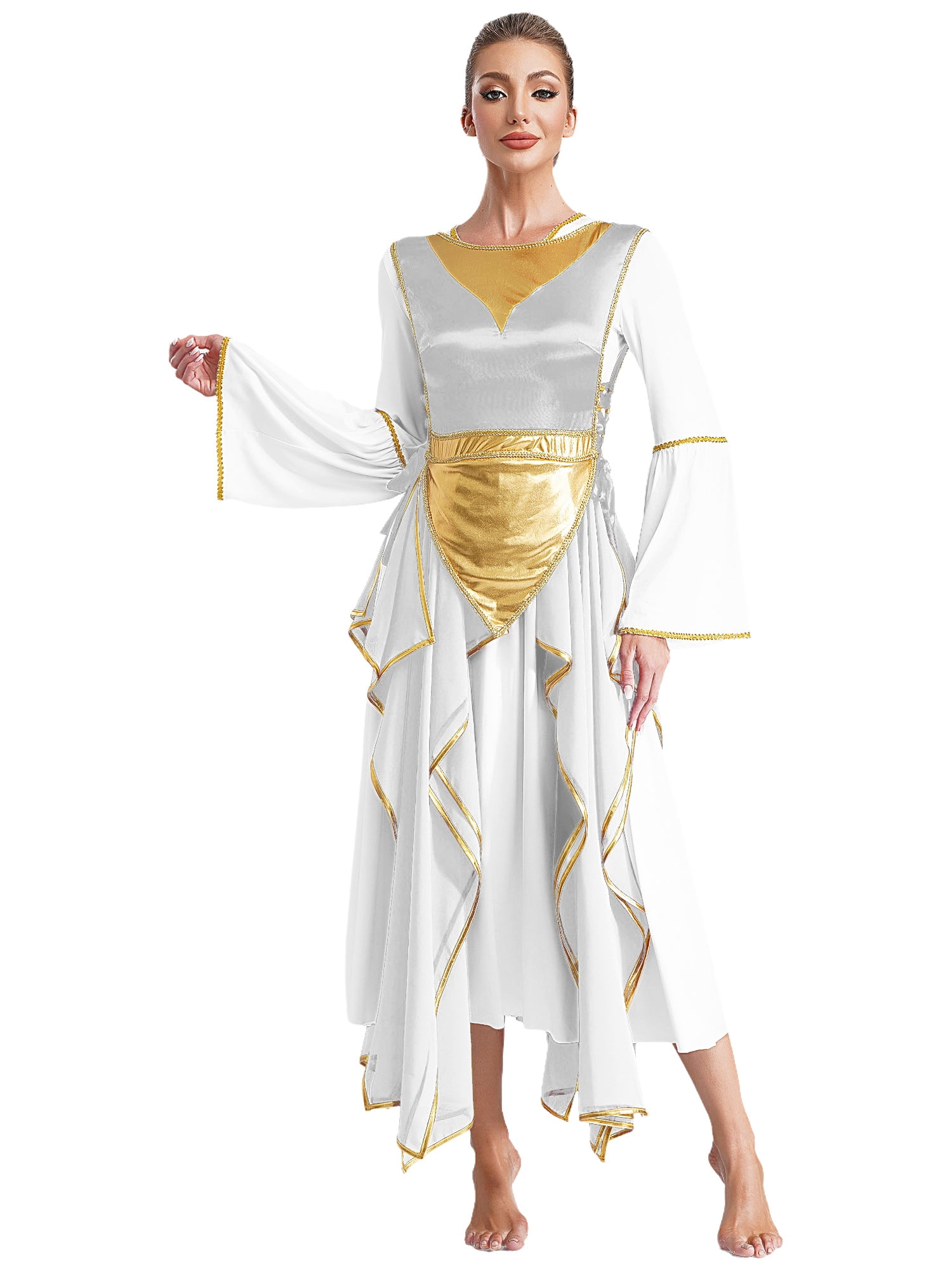 TSSOE Worship Overlays for Women Sleeveless Praise Dance Tunic Sides ...