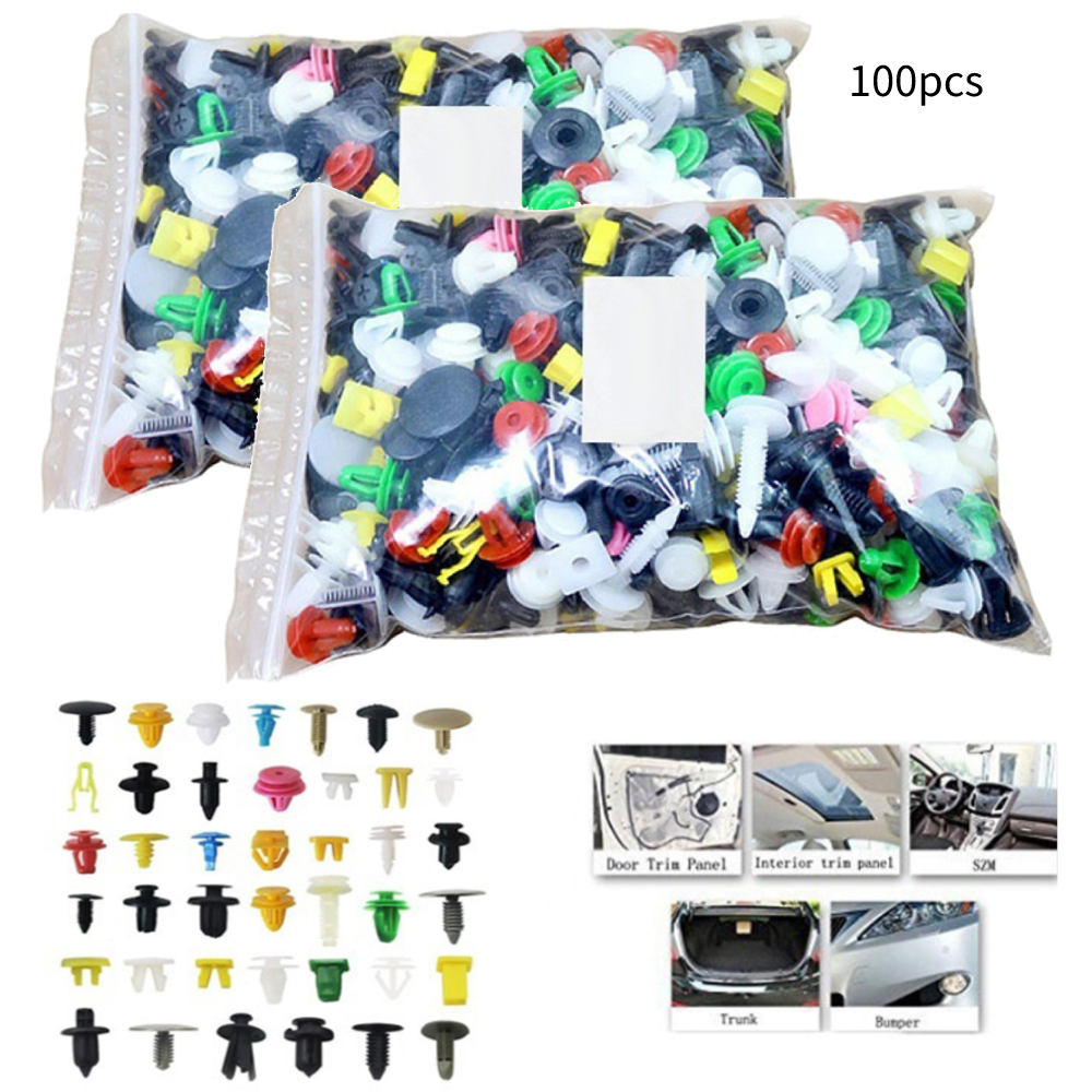 TSSUOUN 100pcs Car Body Trim Rivets Dashboard Retainer Push Pins Quick ...