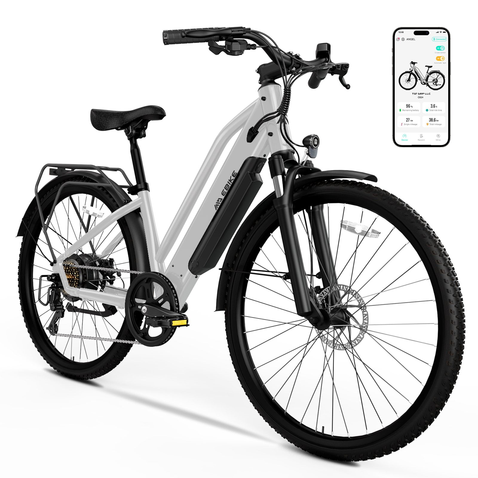 TST Electric Bike for Adults 26", 19.9mph Electric Bicycles with APP ...