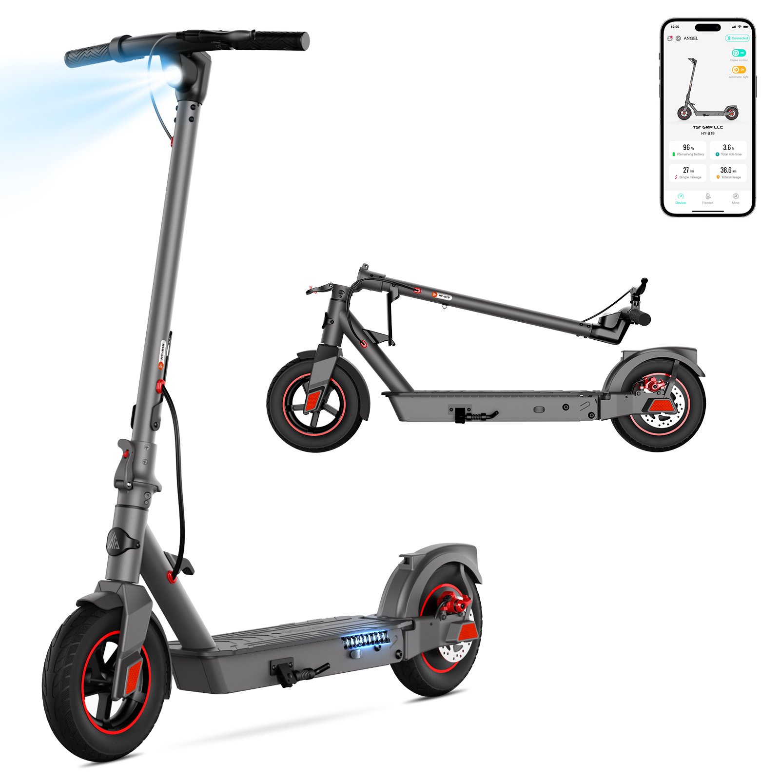 TST Electric Scooter, 800W Motor, Shock Absorption, 10" Solid Tire E ...
