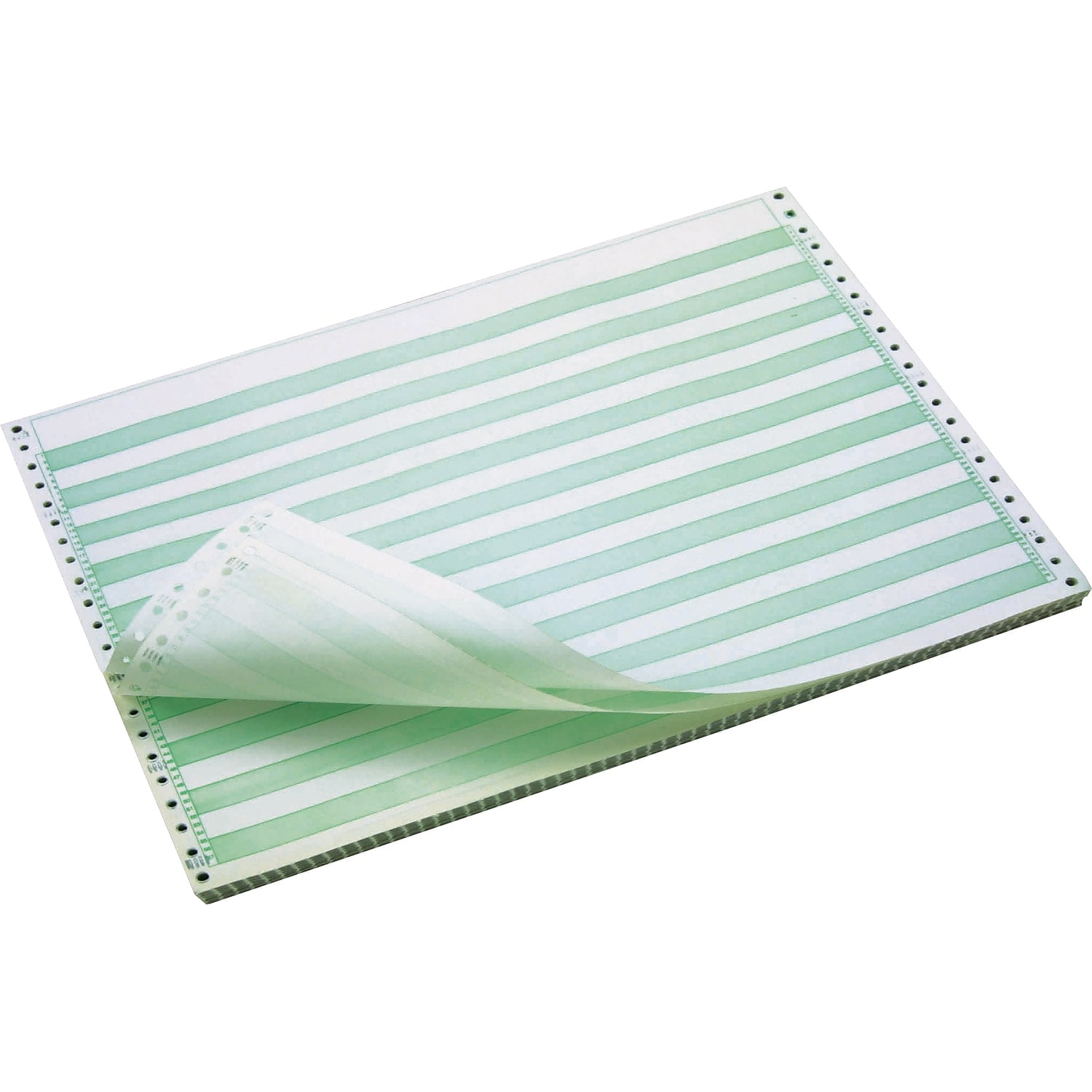 TST Impresso Continuous Feed Computer Paper 18lb 11 x 14.88 White/Green ...
