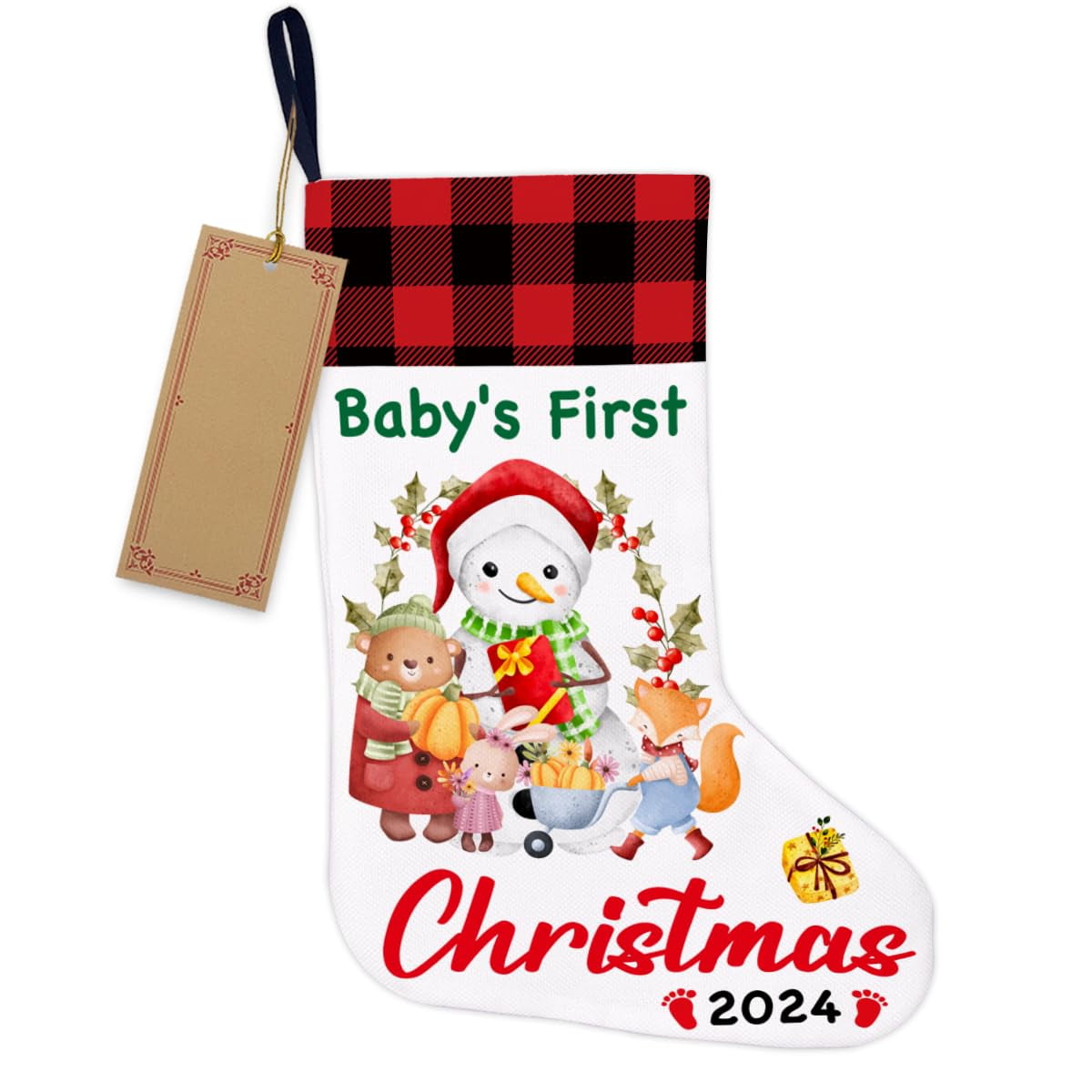 TSUYAWU Baby's First Christmas Stocking 2024 Baby Christmas Stocking ...