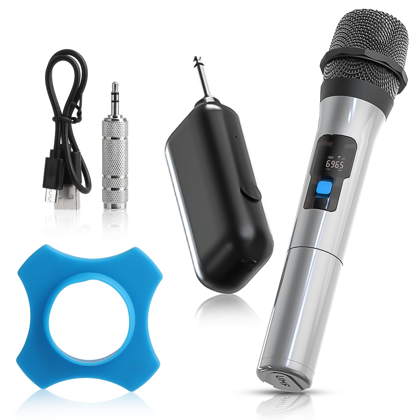 TSV 1 Pcs Wireless Microphone, Rechargeable Handheld System with USB ...