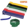 "TSV 120Pcs 6"" Reusable Fastening Cable Ties in 6 Colors, Microfiber ...