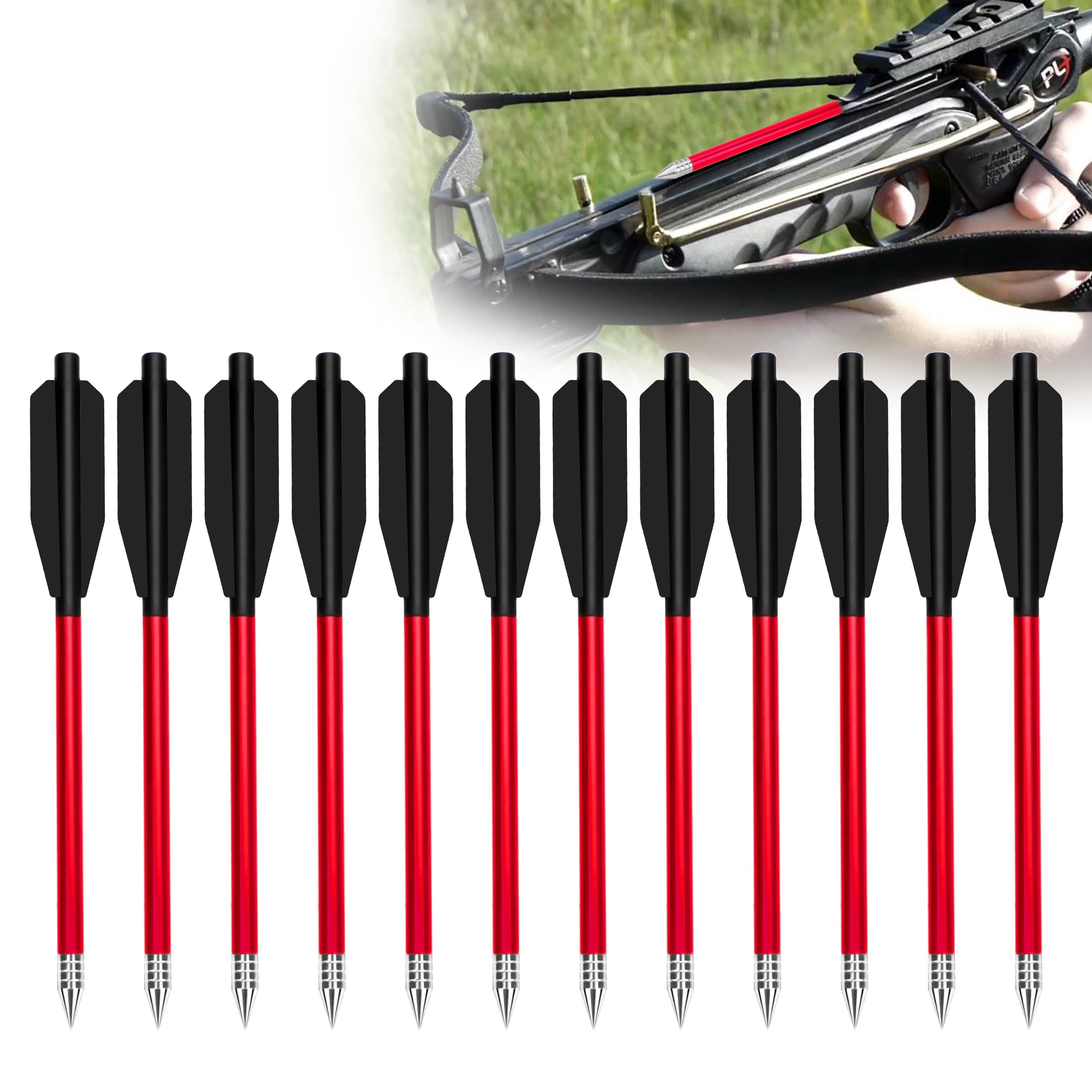 TSV 12pcs Hunting Practice Arrows, 6.1'' Traditional Stainless Steel ...