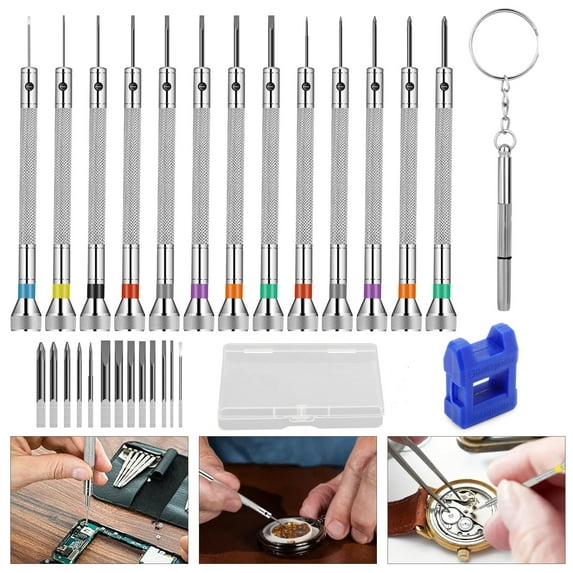 TSV 13pcs Professional Watch Screwdrivers Set, Micro Precision Glasses ...