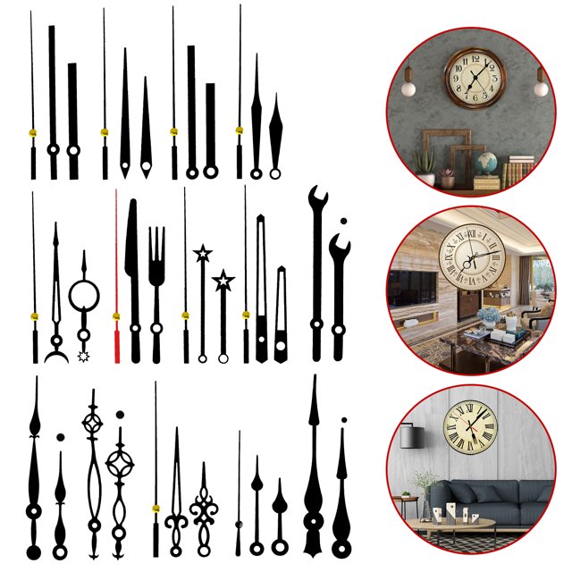 TSV 14pairs DIY Quartz Wall Clock Hands, Clock Hands Kit Non-Ticking ...
