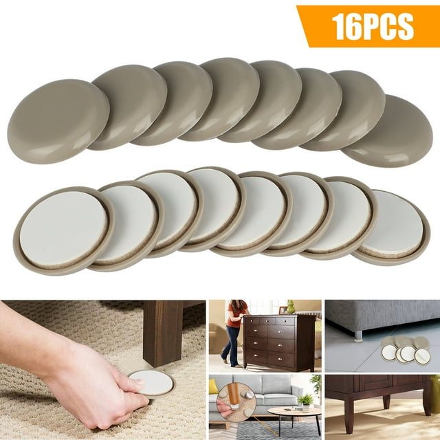 TSV 16pcs Furniture Moving Kit, 1.25'' Round Carpet Furniture Sliders ...