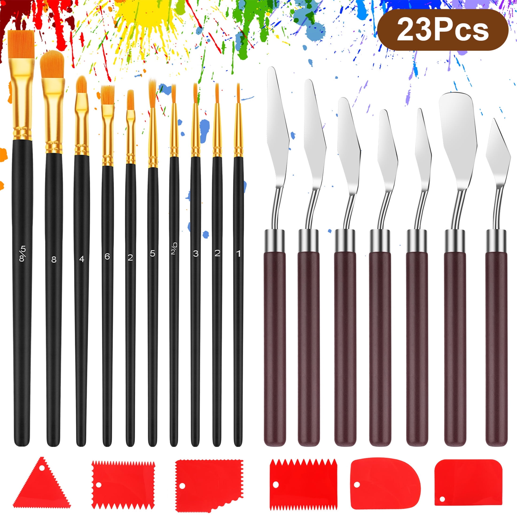 TSV 23pcs Artist Palette Knife and Brush Set, Oil Painting Tool for ...