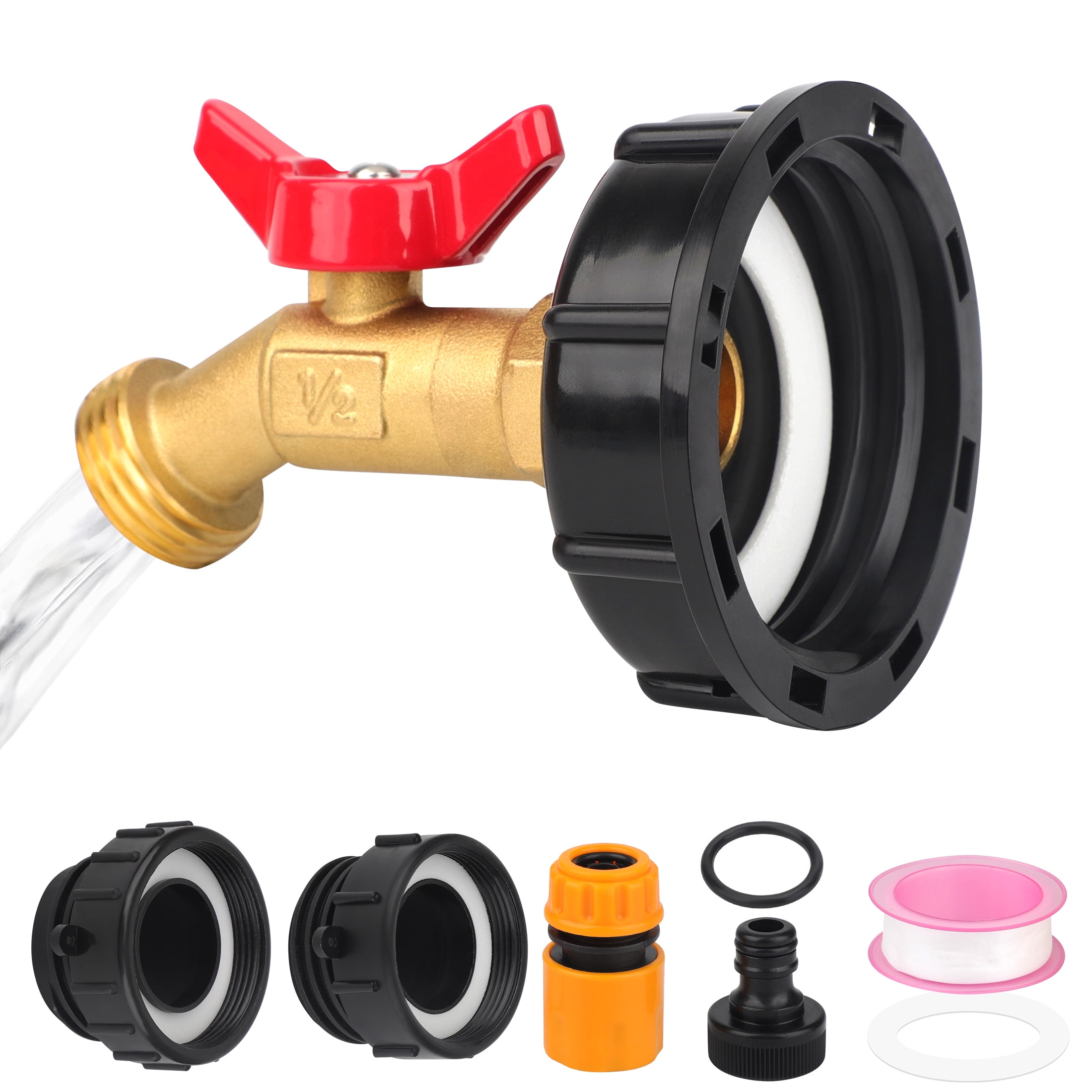 TSV 275-330 Gallon IBC Tote Hose Adapter, 2'' Coarse Thread Valve ...