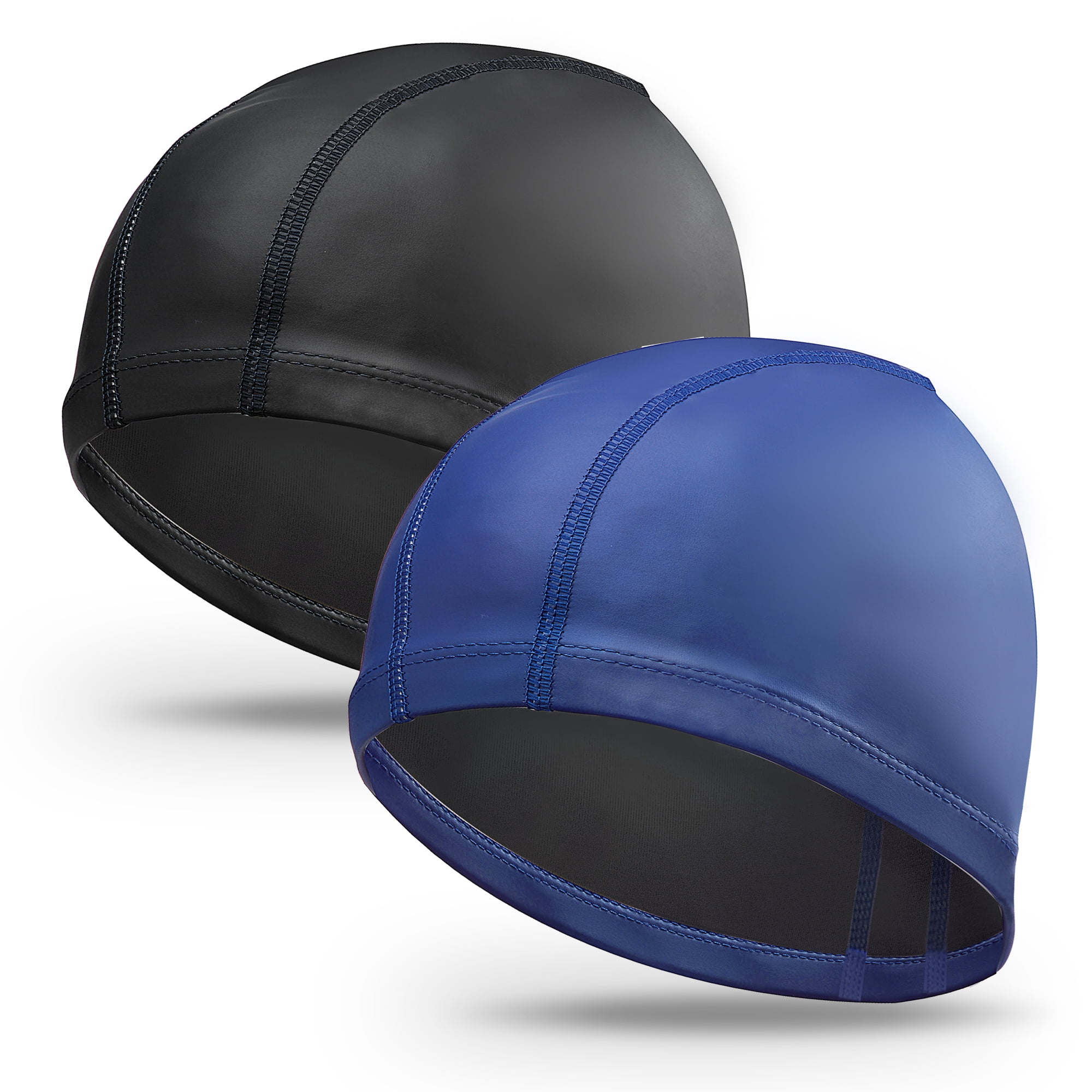 TSV 2pcs Silicone Swim Caps, Unisex 3D Ergonomic Swimming Hats ...