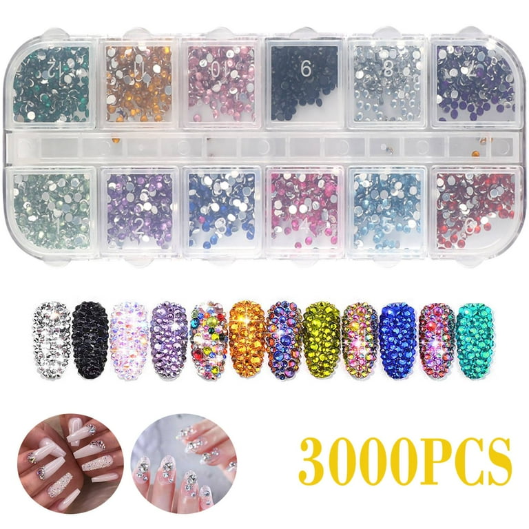 Simple Acrylic Nail Designs With Rhinestones