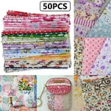 TSV 50pcs 4x4in Cotton Craft Fabric Bundle, Floral/Stripe Pattern for ...