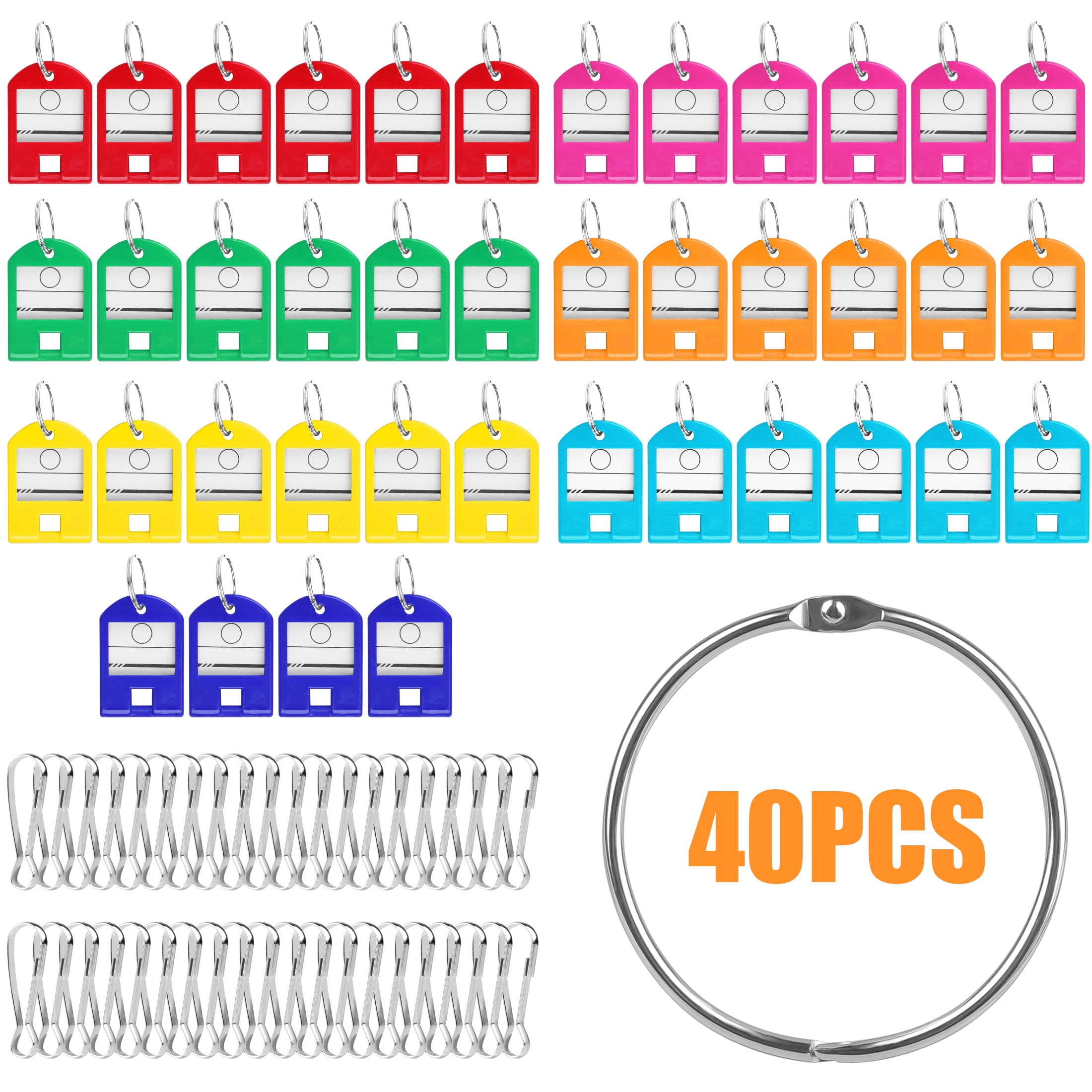 TSV 40pcs Key Label Tags with Ring, Portable Key Organizer, Key Chain ...