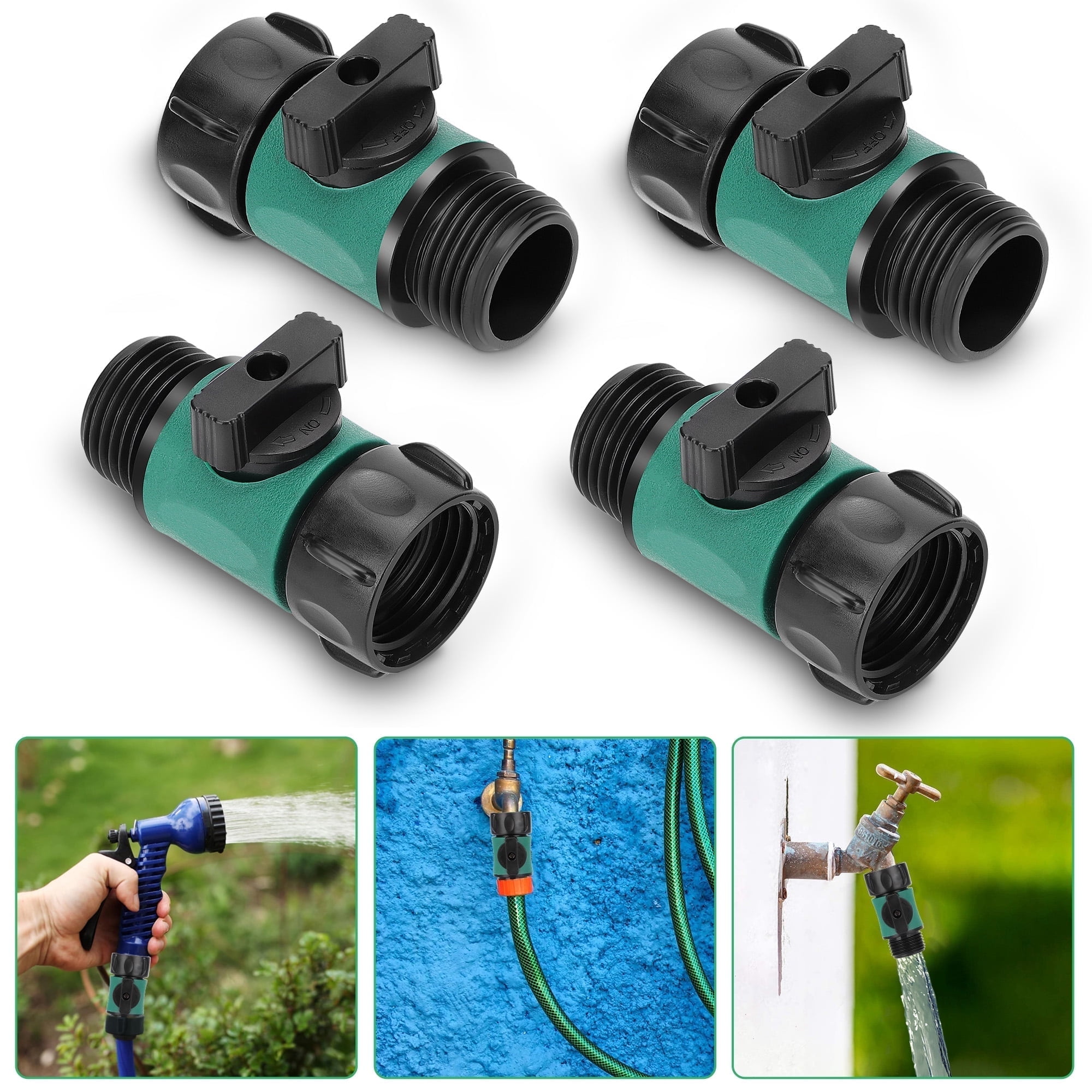 TSV Garden Hose Shut Off Valves 4pcs, 3/4 Inch Connectors, Durable ABS ...