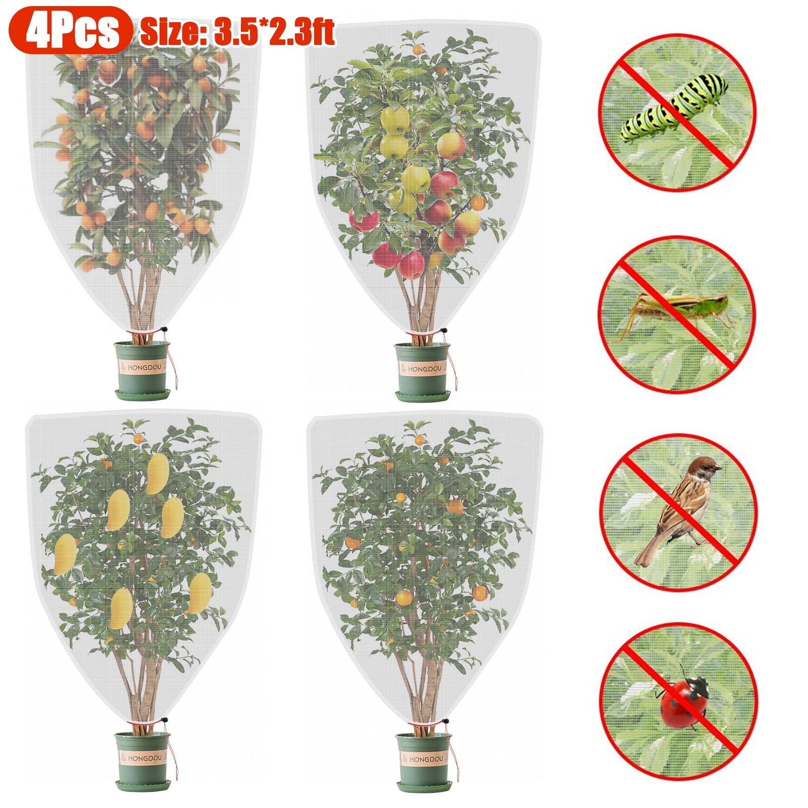 TSV 4pcs Insect Bird Barrier Netting Meshes, TSV Garden Plant ...
