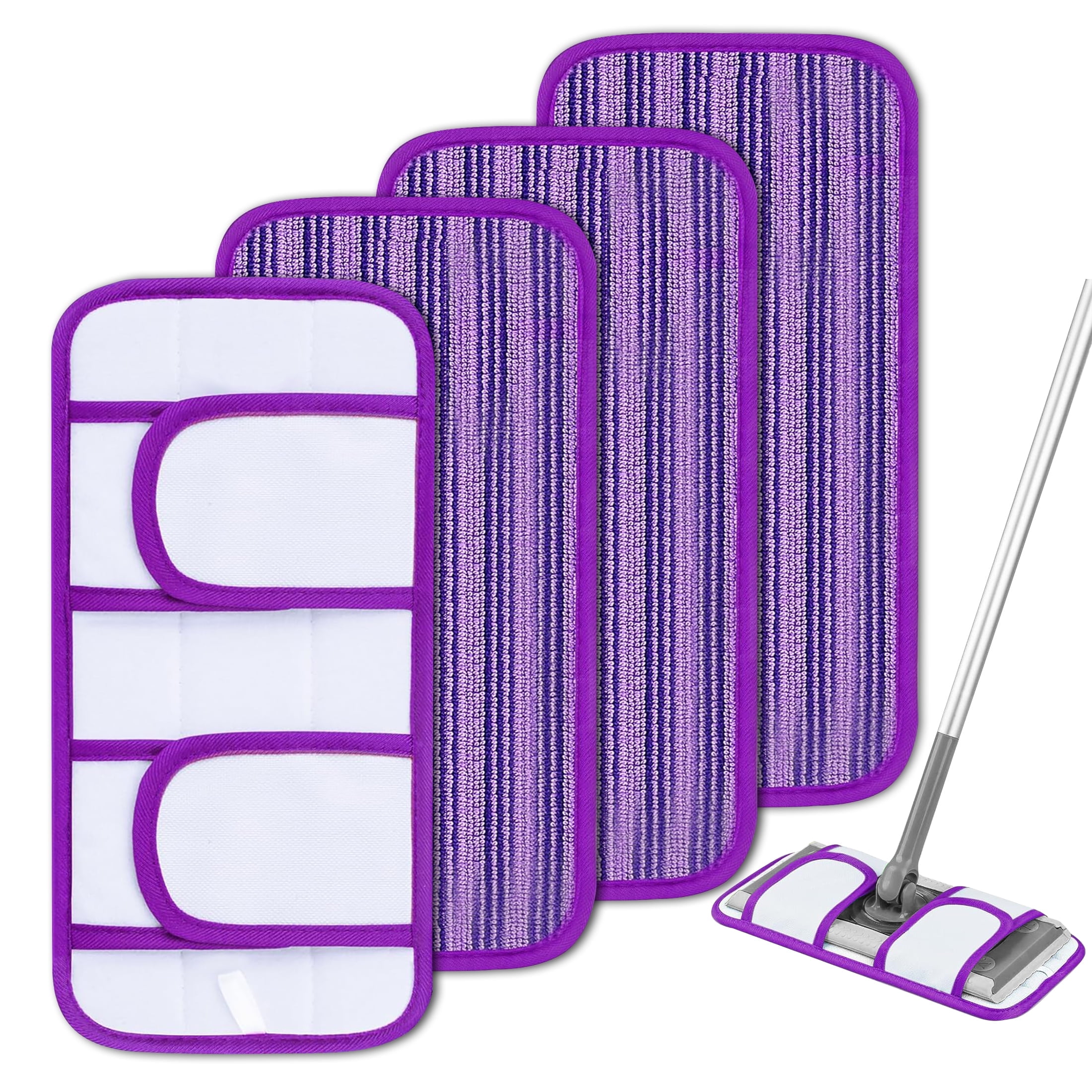 TSV 4pcs Microfiber Mop Pads Fit for Swiffer Sweeper, Dry & Wet Mop ...