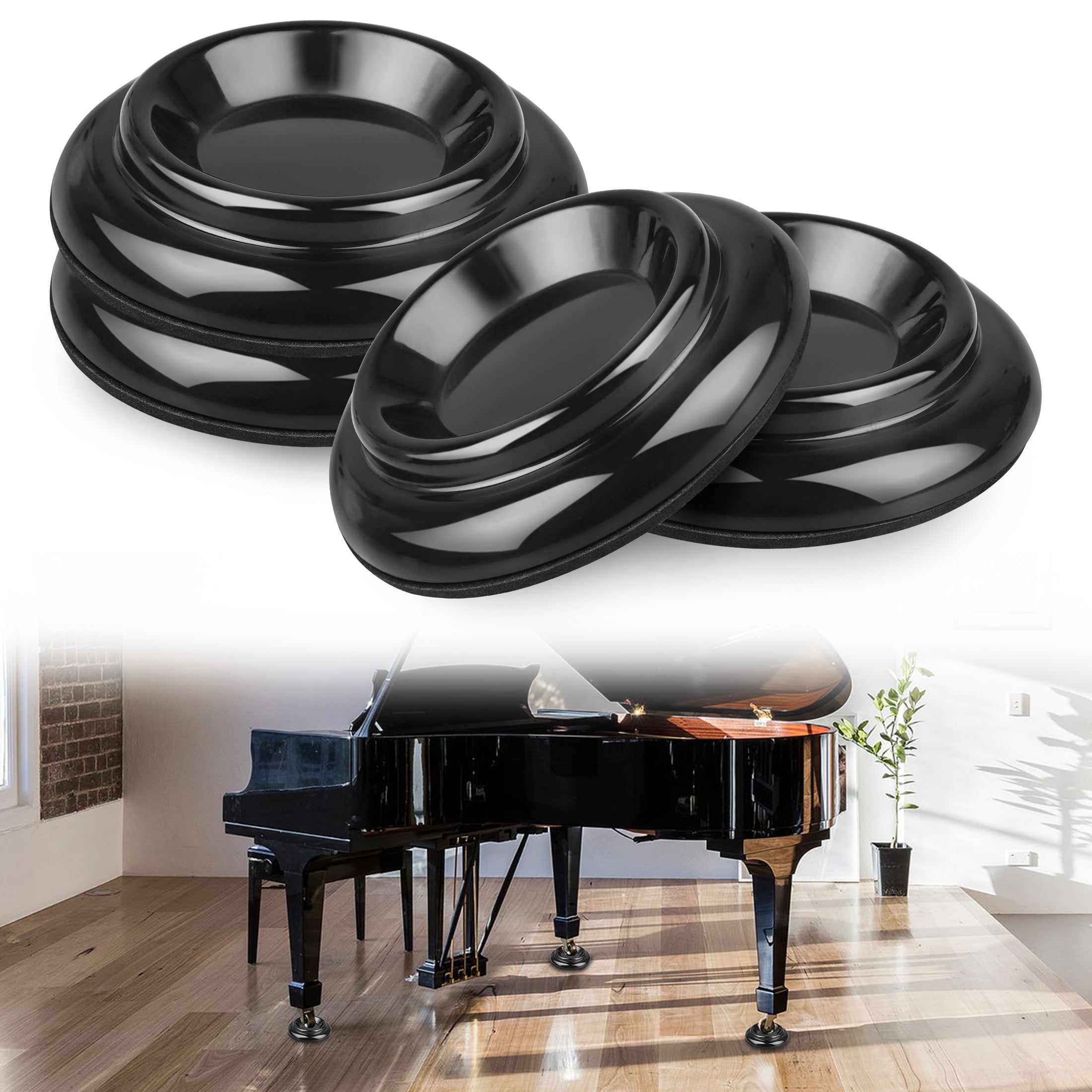 TSV 4pcs Piano Caster Cups with Felt Bottom, Piano Leg Coasters for 1.8 ...