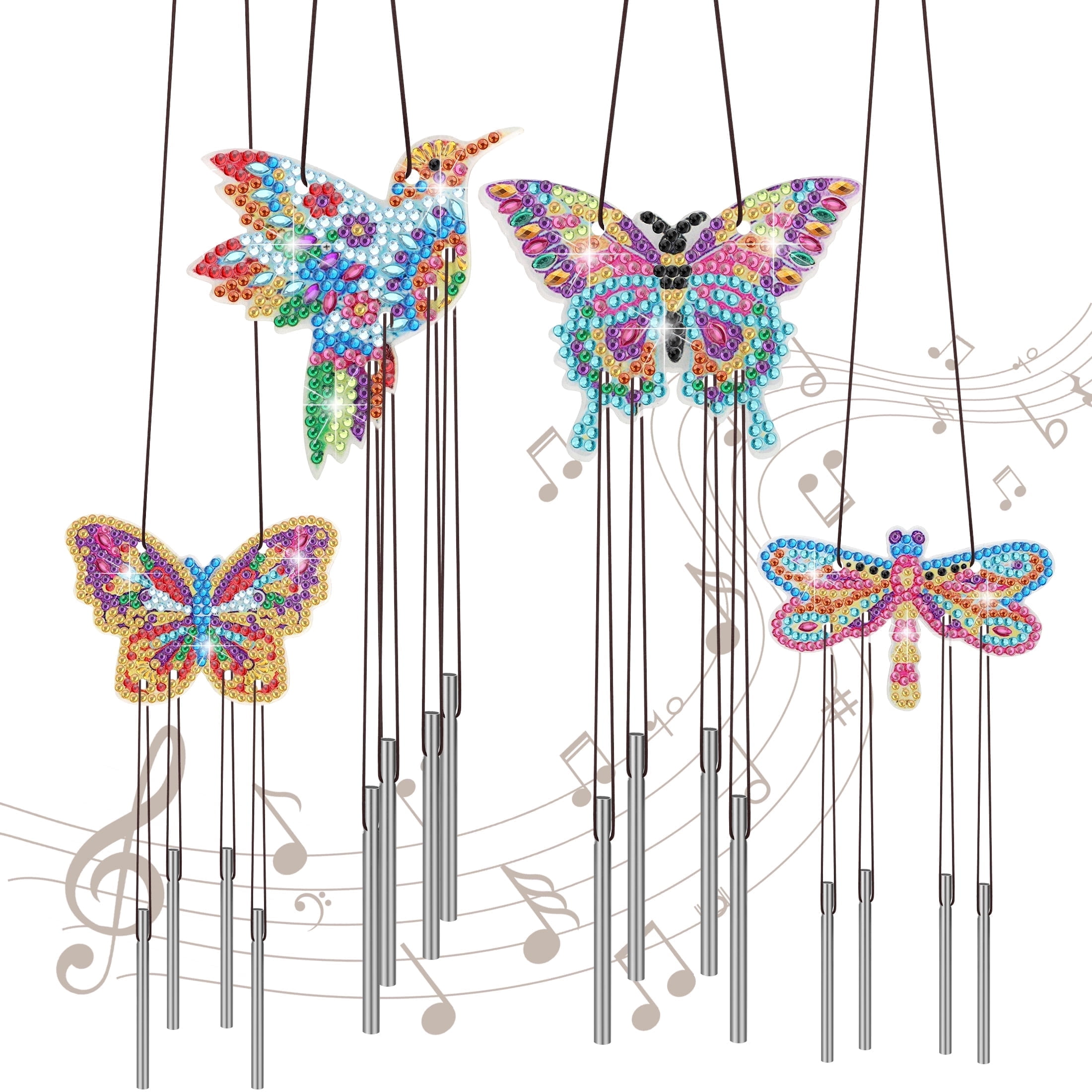 TSV 4pcs Wind Chimes Art and Craft Kit, DIY Diamond Painting Kit ...