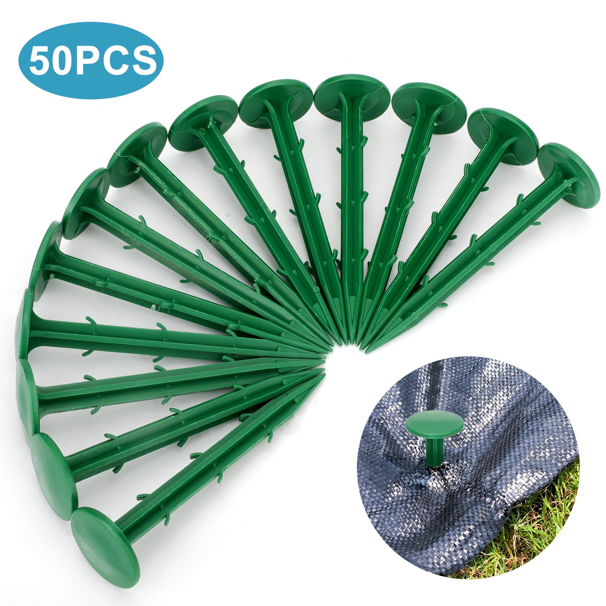 TSV 50pcs Garden Landscape Staples, 4" PP Plant Cover Stakes for Weed ...