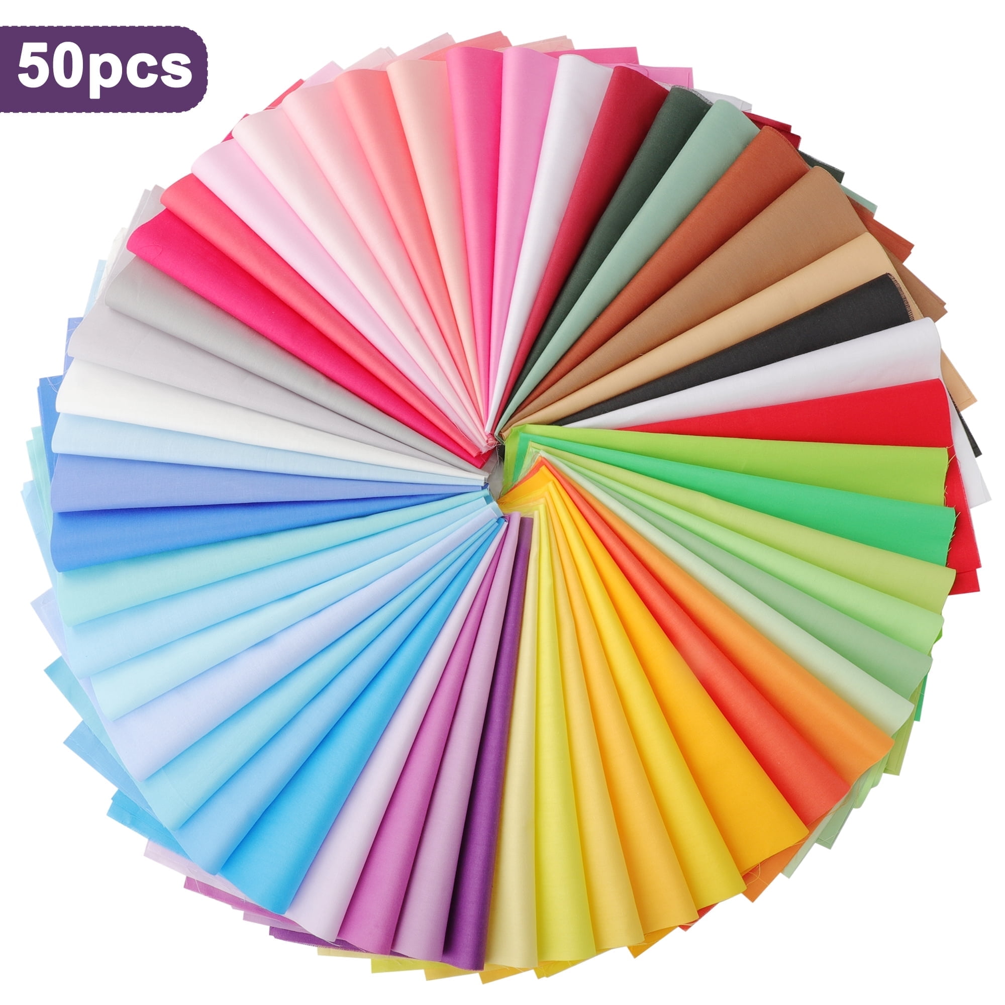 Quilting Fabric 60 Solid Color Cotton Squares - 8x8 Inch Precut For DIY ...