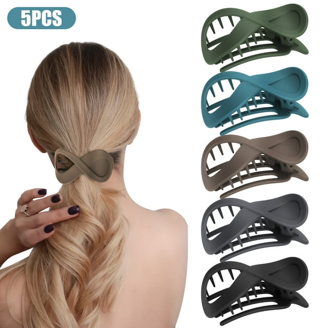 TSV 5pcs French Concord Flat Hair Barrettes, Strong Hold Alligator Hair ...