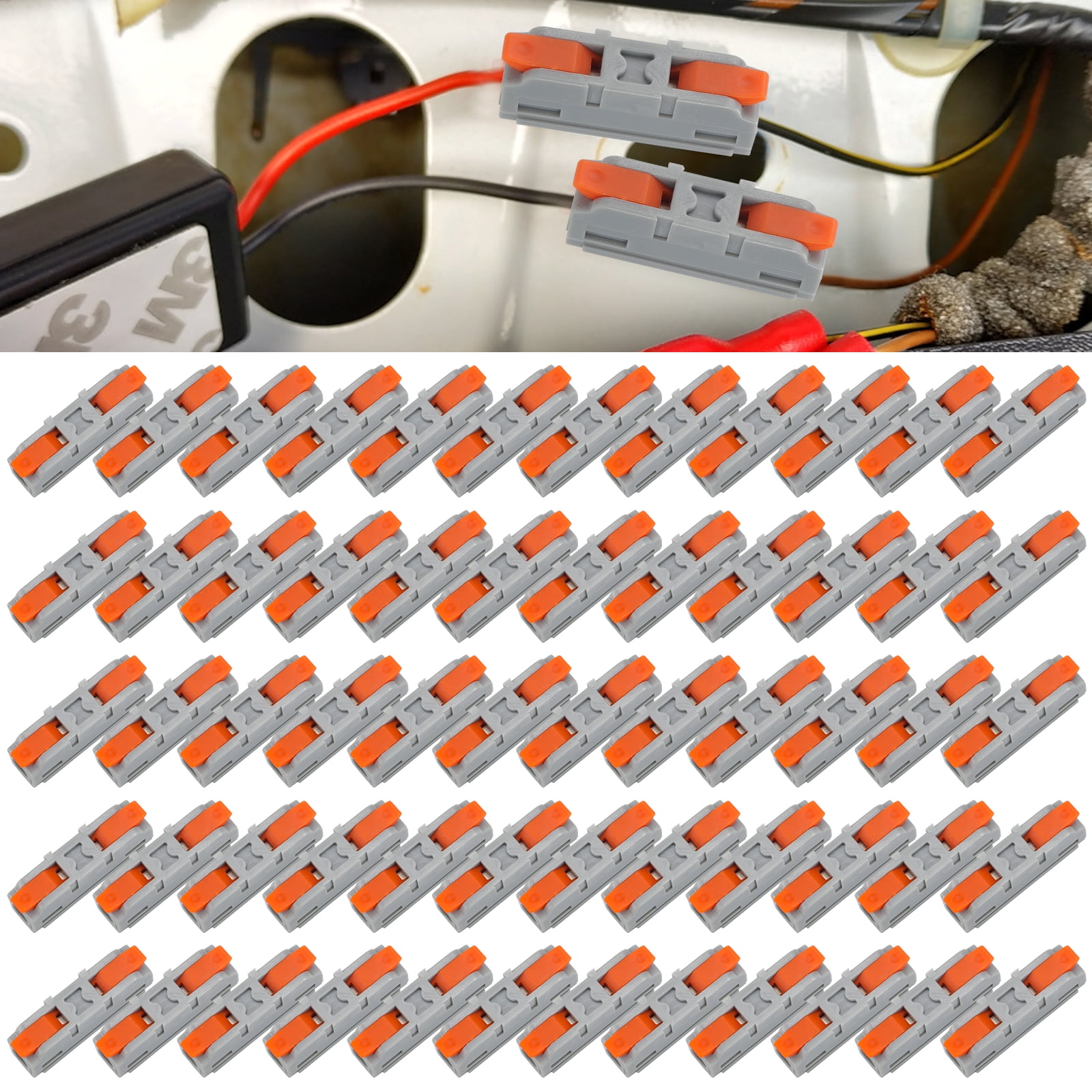 TSV 60pcs Lever Wire Connectors, Quick Connect Compact Inline Splicing ...