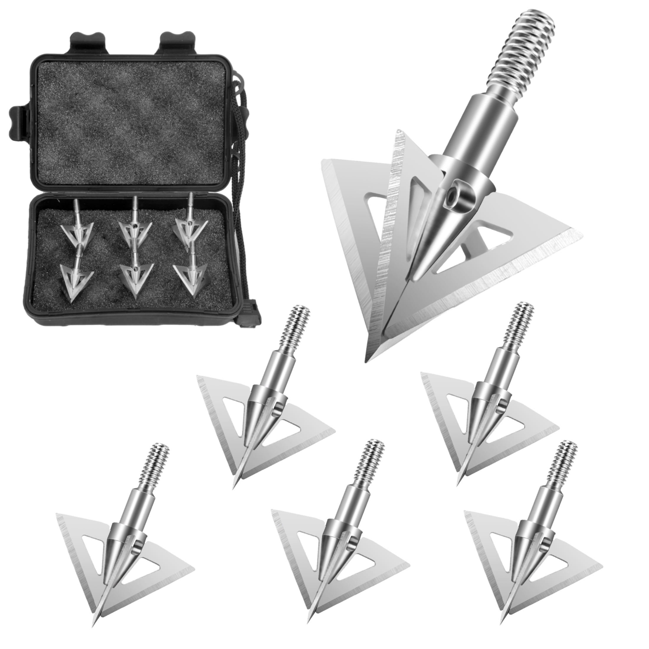 TSV 6pcs Archery Broadheads, 100 Grain Screw-in Hunting Arrow Tips for ...