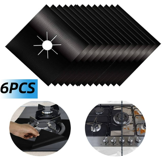TSV 6pcs Gas Range Protectors, 0.2mm Double Thickness Stove Burner ...