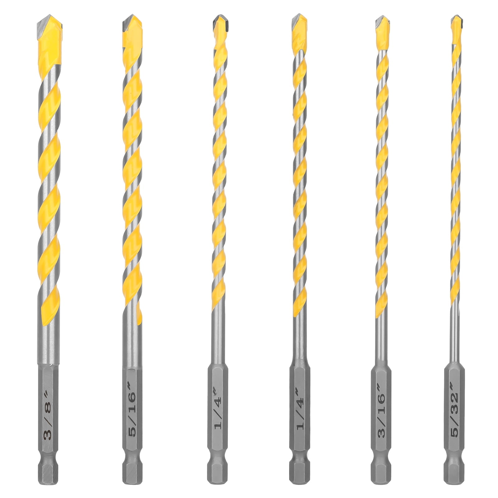 TSV 6pcs Hex Shank Masonry Drill Bits, Drill Bits with Carbide Tip for ...