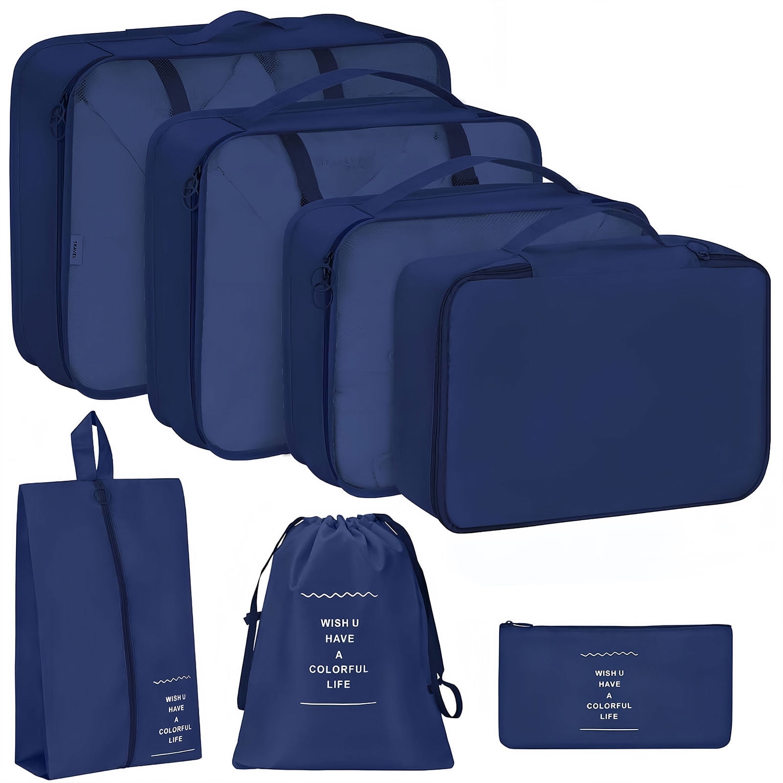 TSV 7pcs Packing Cubes for Suitcases, Light Packing Cubes for Travel ...