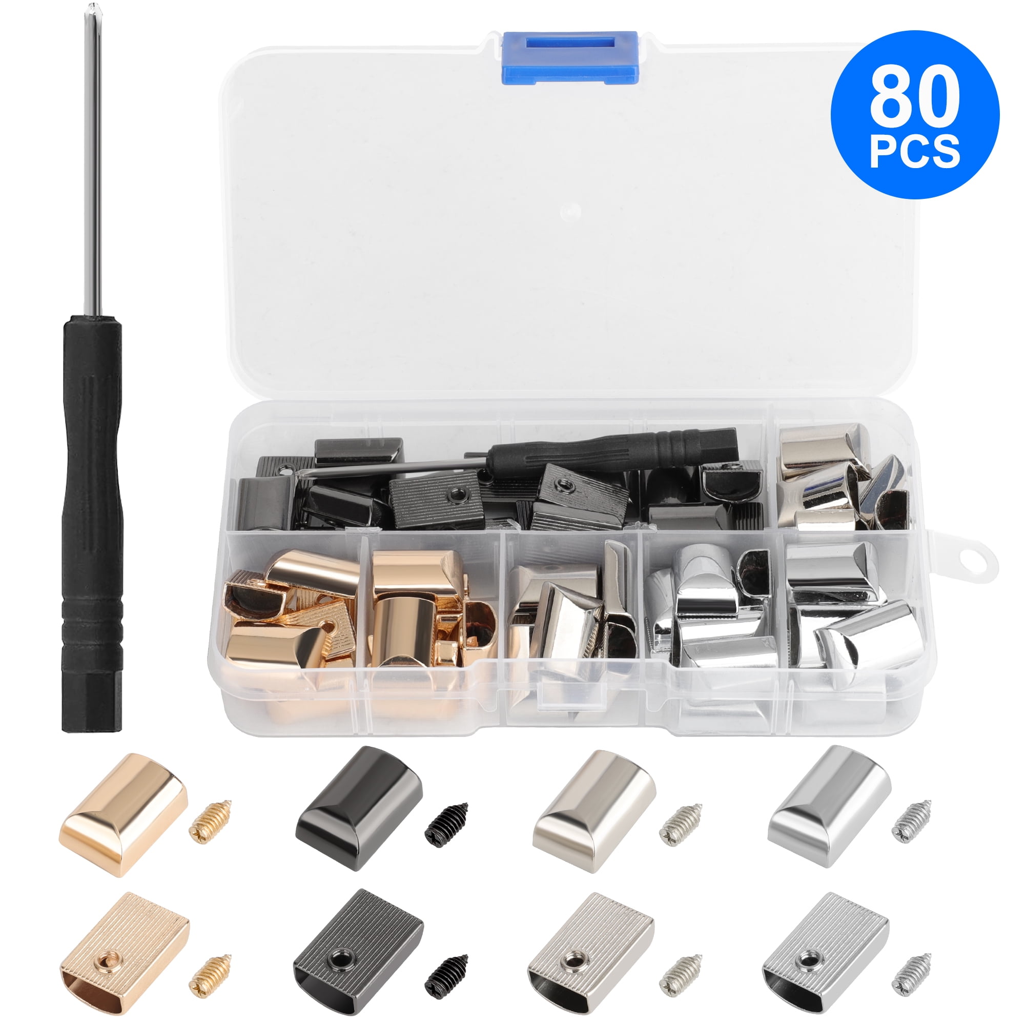 TSV 80pcs Alloy Zipper Stoppers, Zipper Pull Top Stoppers with Screws ...