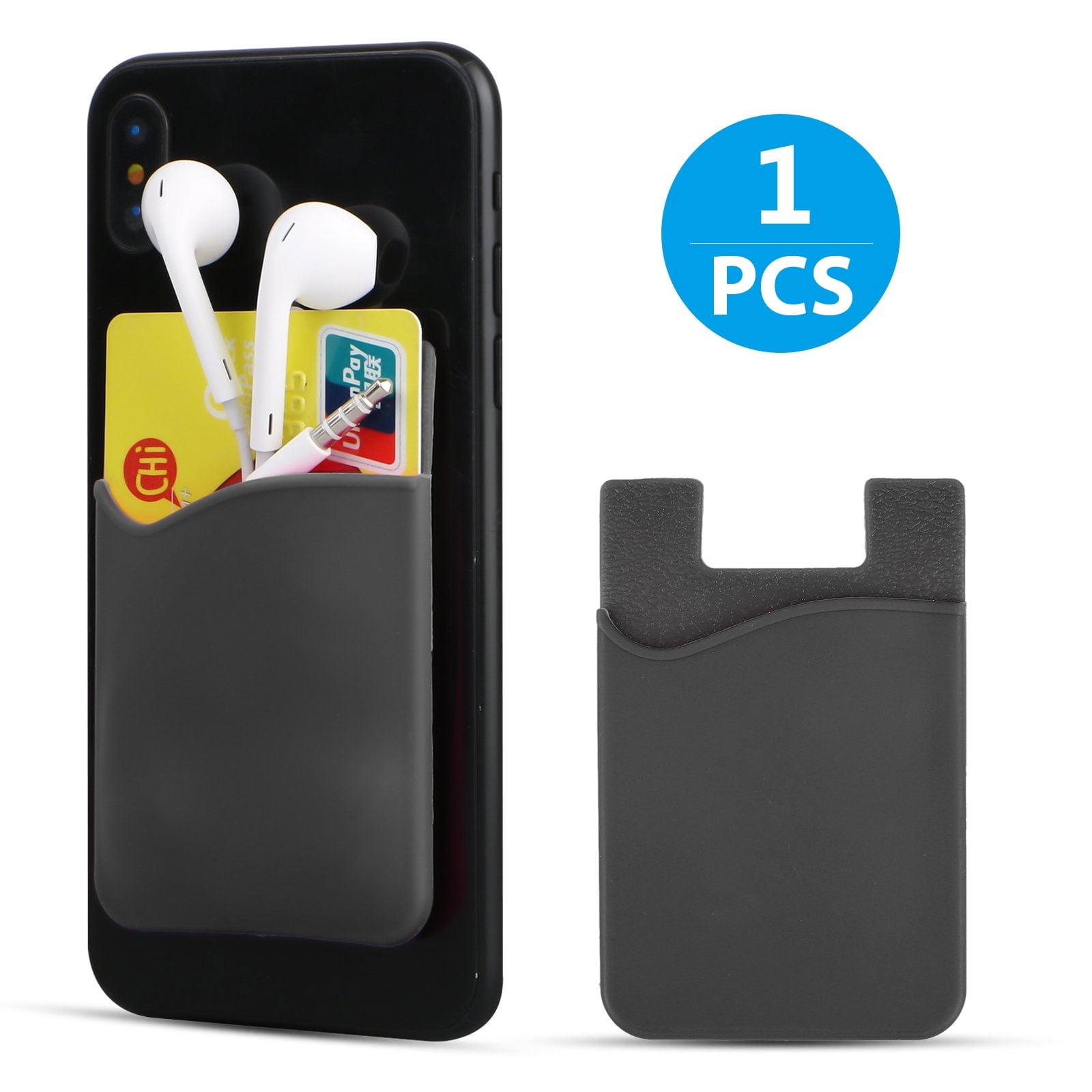 TSV Adhesive Silicone Credit Card Holder Cell Phone Case for All Types ...