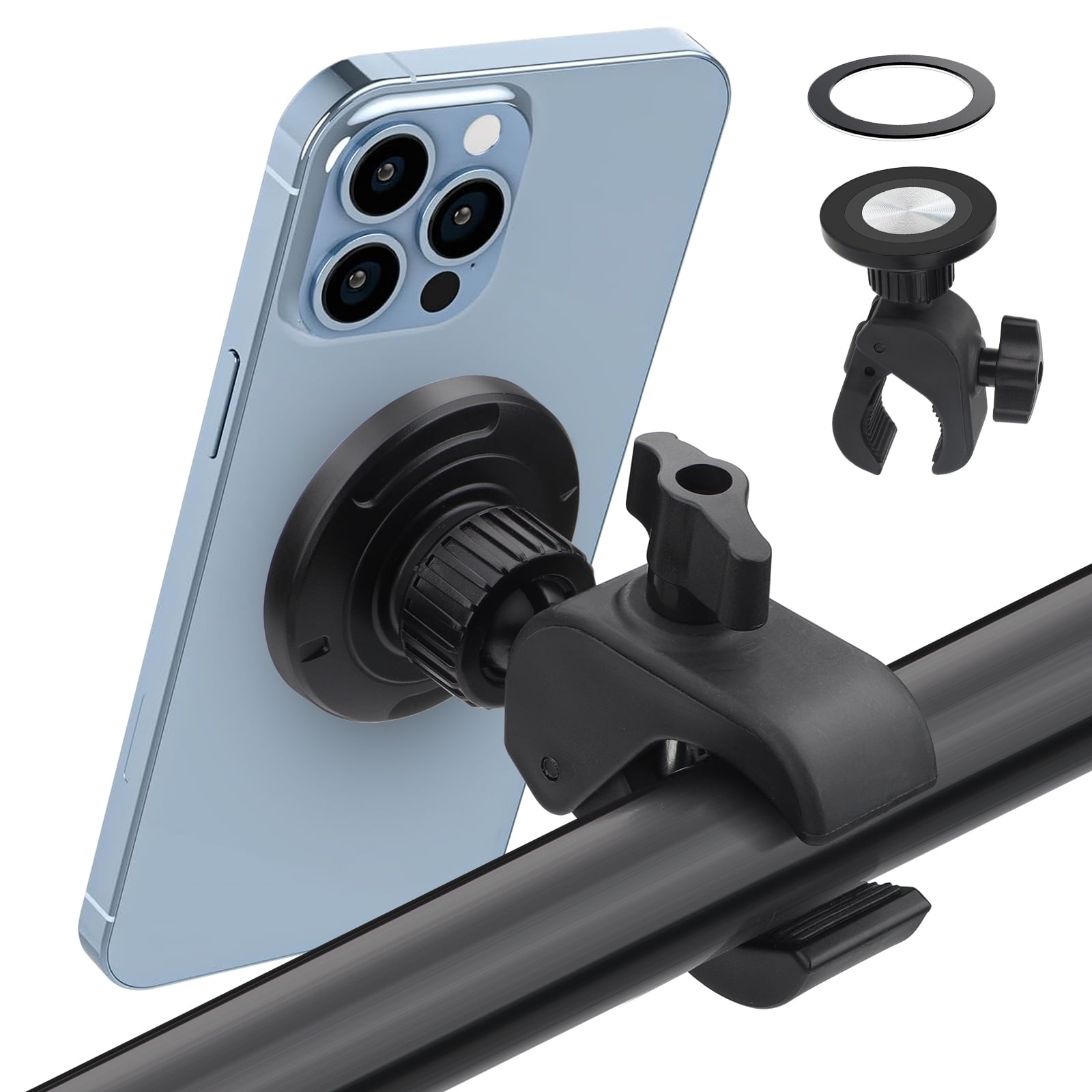 TSV Magnetic Cell Phone Holder Mount for Exercise Bike, Treadmill, Golf Cart, Stroller, 360 ...