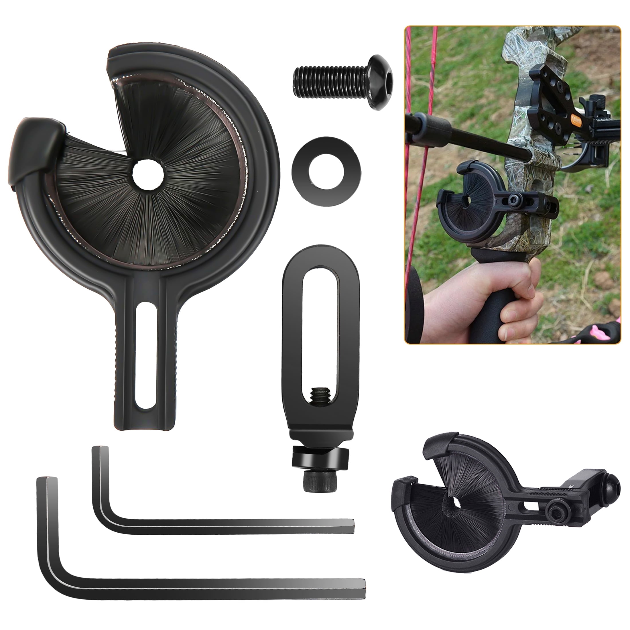 TSV Archery Brush Arrow Rest, Black Shooting Hunting Arrow Rest for ...
