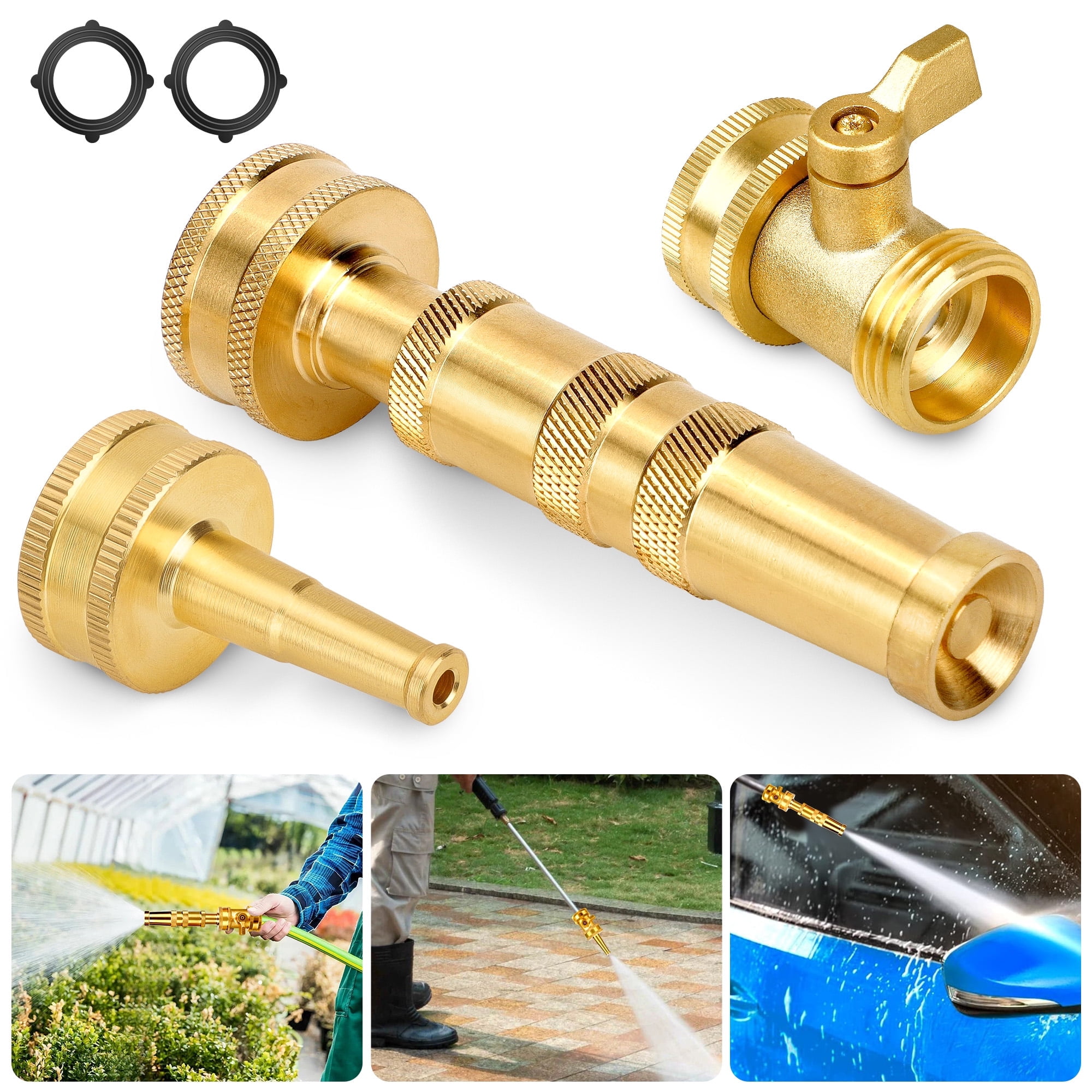 TSV Brass High-Pressure Jet Nozzle, Twist Hose Nozzle, Garden Hose ...